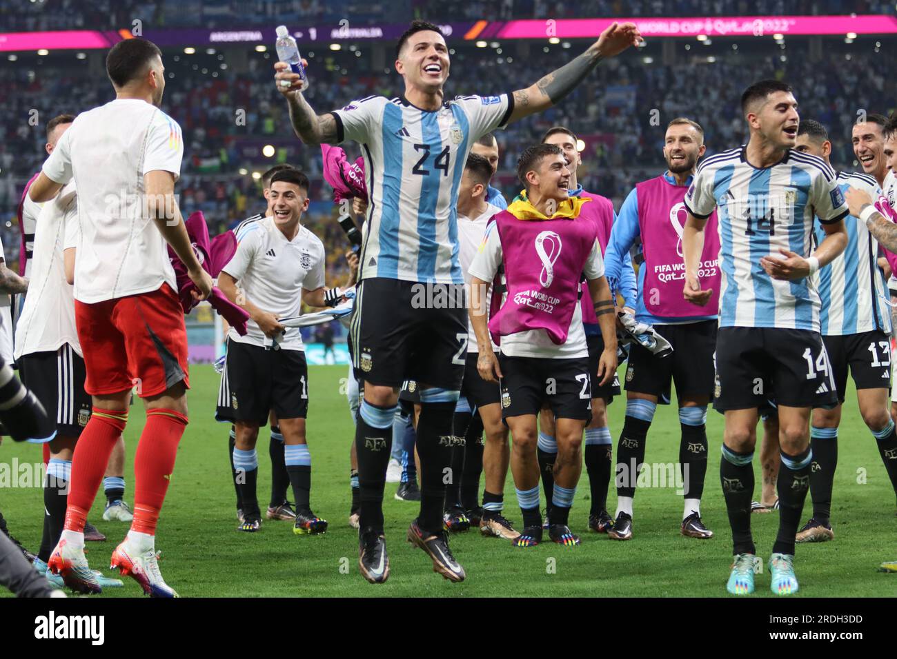Al Rayyan, Qatar, 3, Dicember, 2022. Argentina players celebrates ...