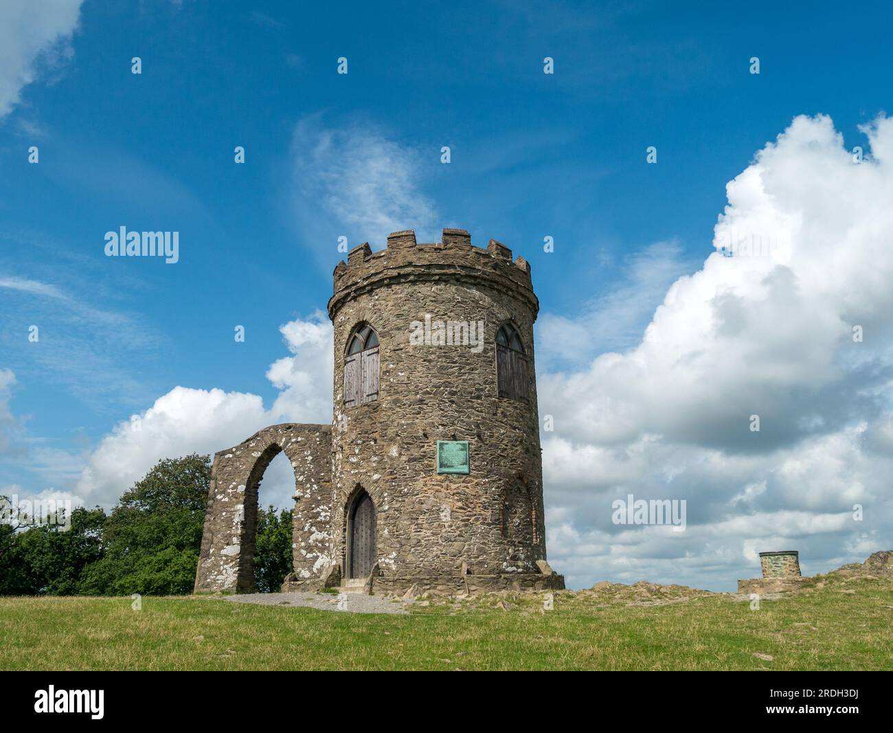 Old John tower against blue sky, Bradgate Park, Newtown Linford ...