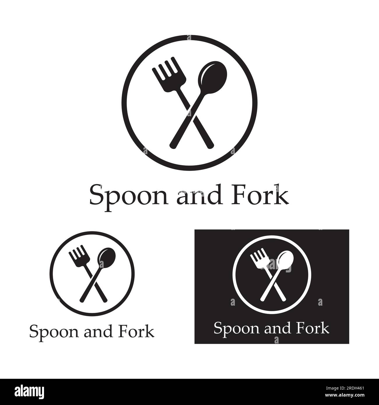 spoon,fork,and knife icon logo vector Stock Vector Image & Art - Alamy