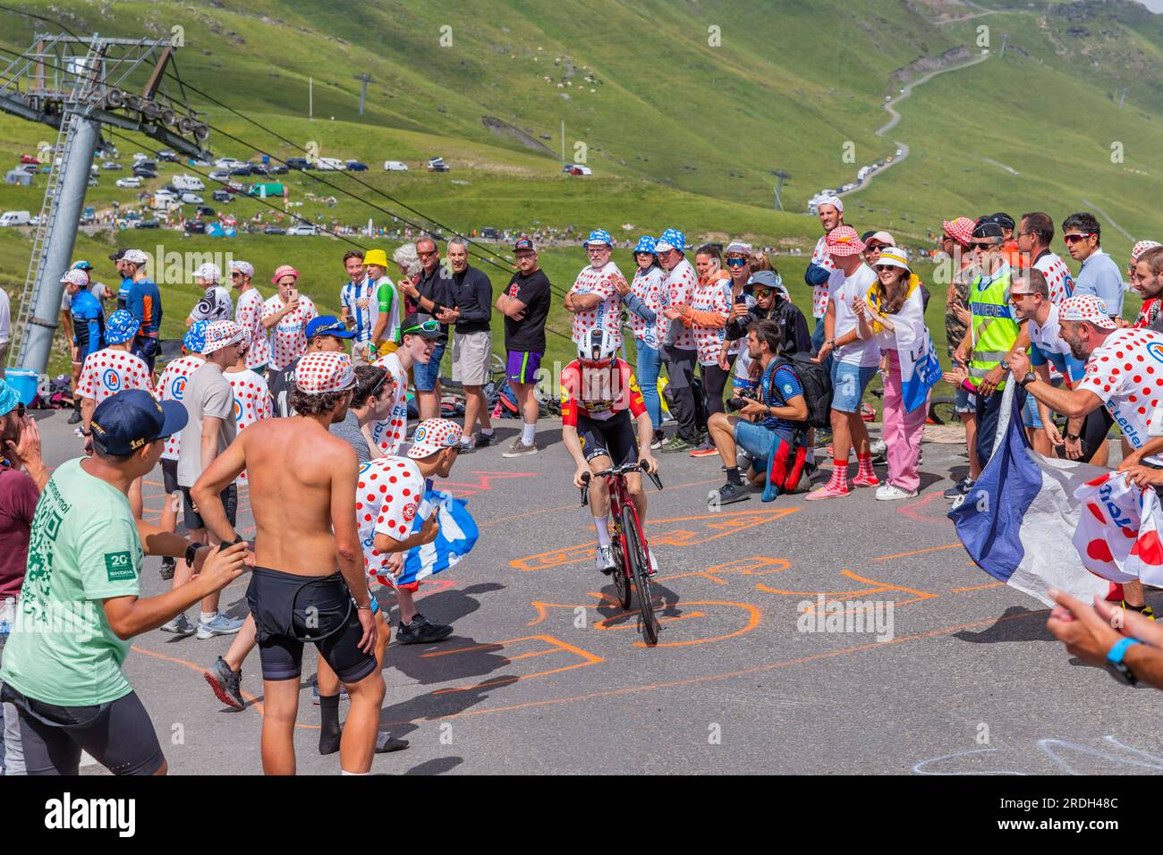 Col du Tourmalet, France - July 06 2023: Mattias Skjelmose Jensen ...