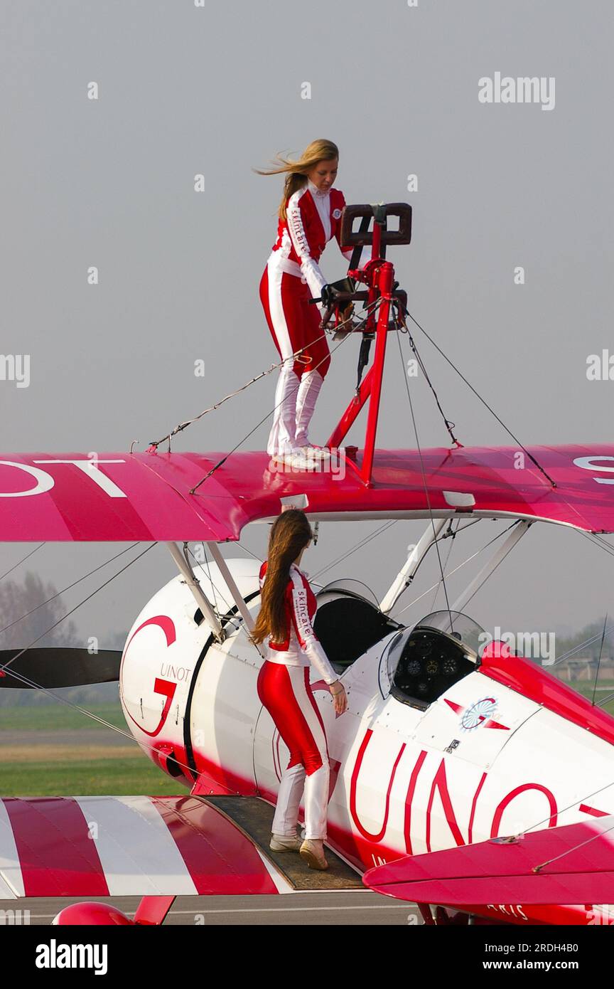 Guinot sponsored Aerosuperbatics wingwalking team of Lorraine Sadler ...