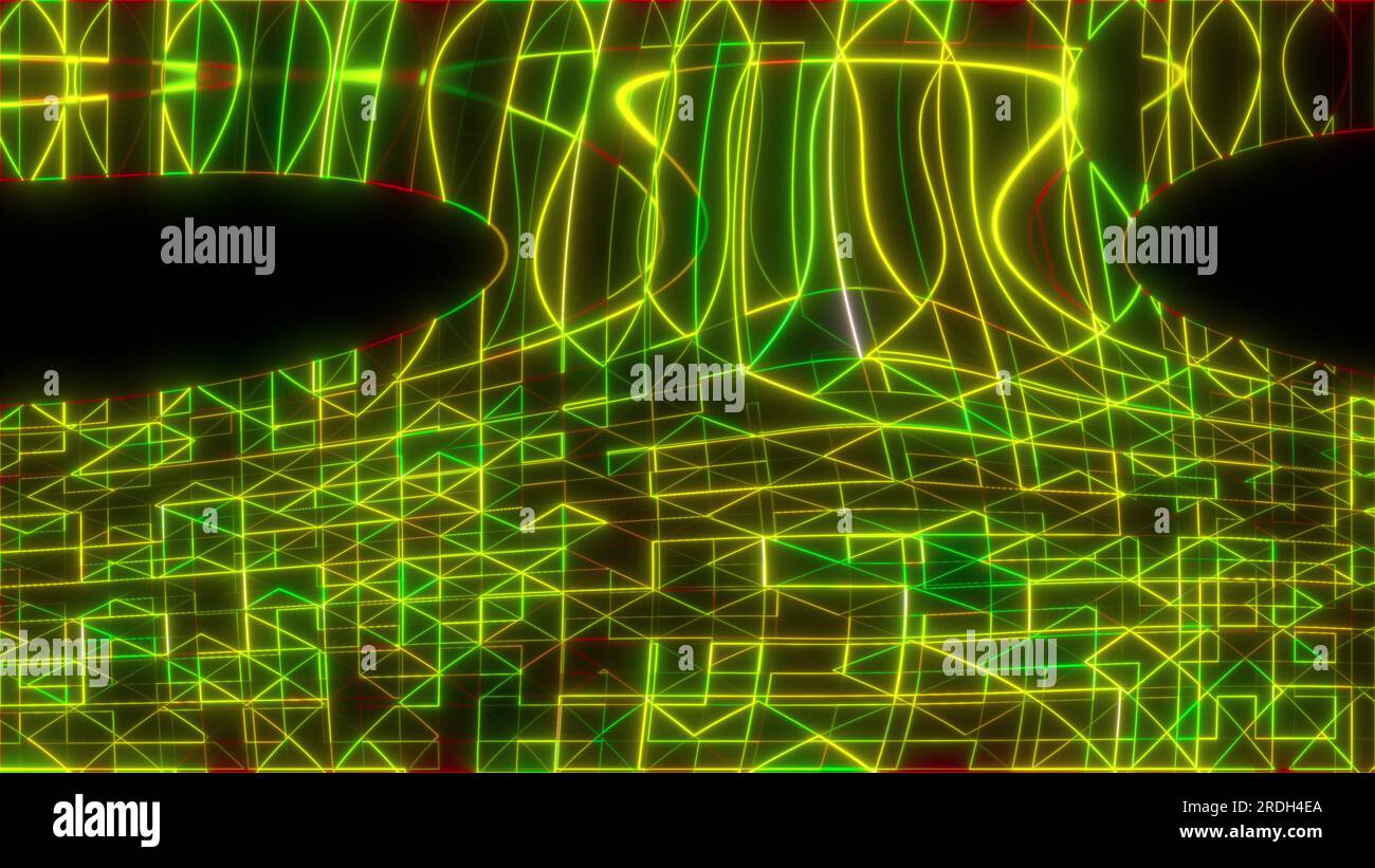 Animation blue neon lines wave hi-res stock photography and images - Alamy