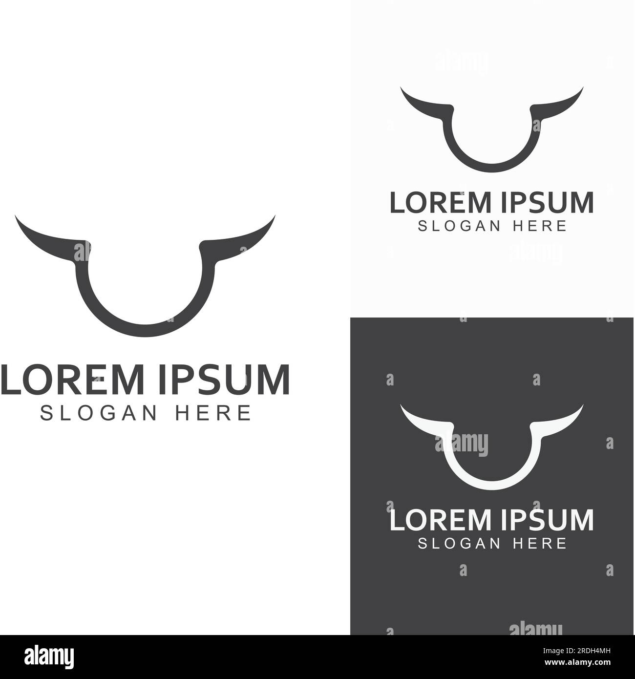 Bull's head horn logo. Using vector design concept Stock Vector Image ...