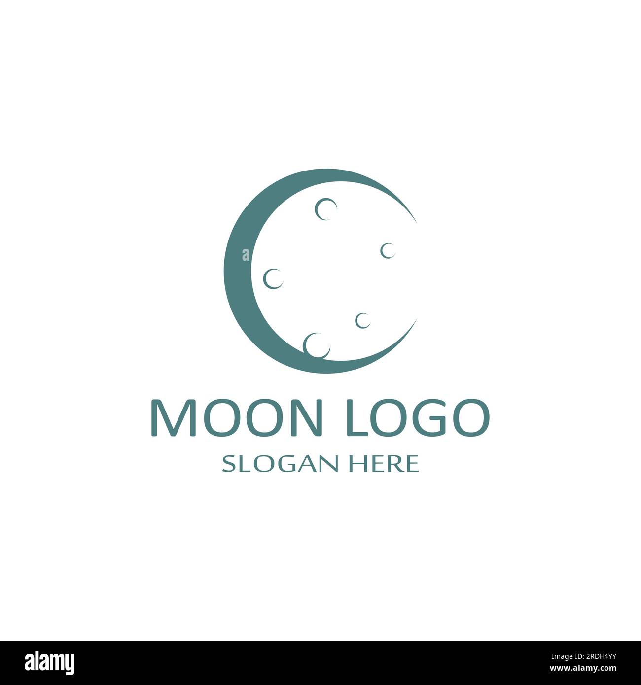 full moon and half moon logo, with logo vector icon concept design and ...