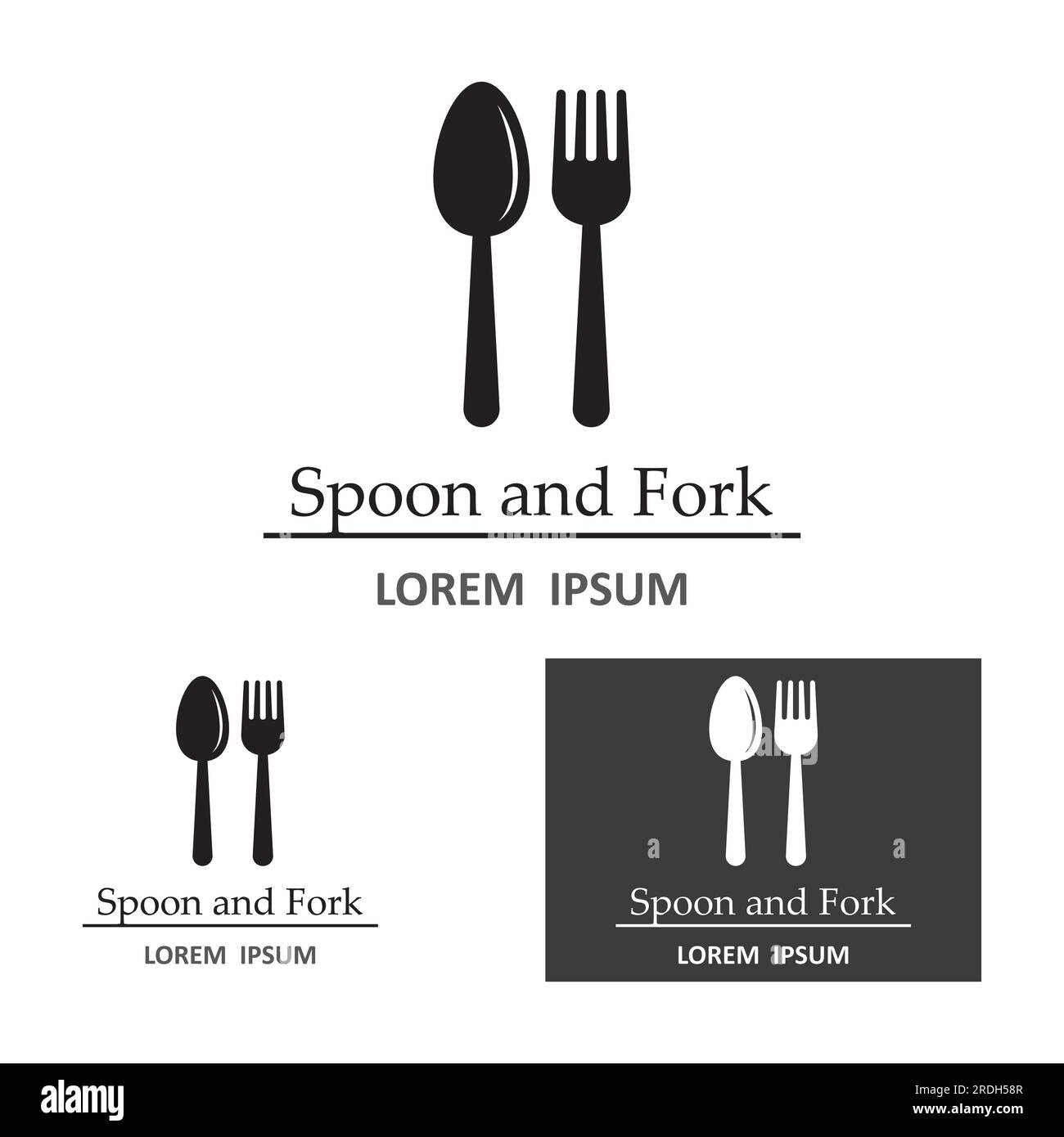 spoon,fork,and knife icon logo vector Stock Vector Image & Art - Alamy