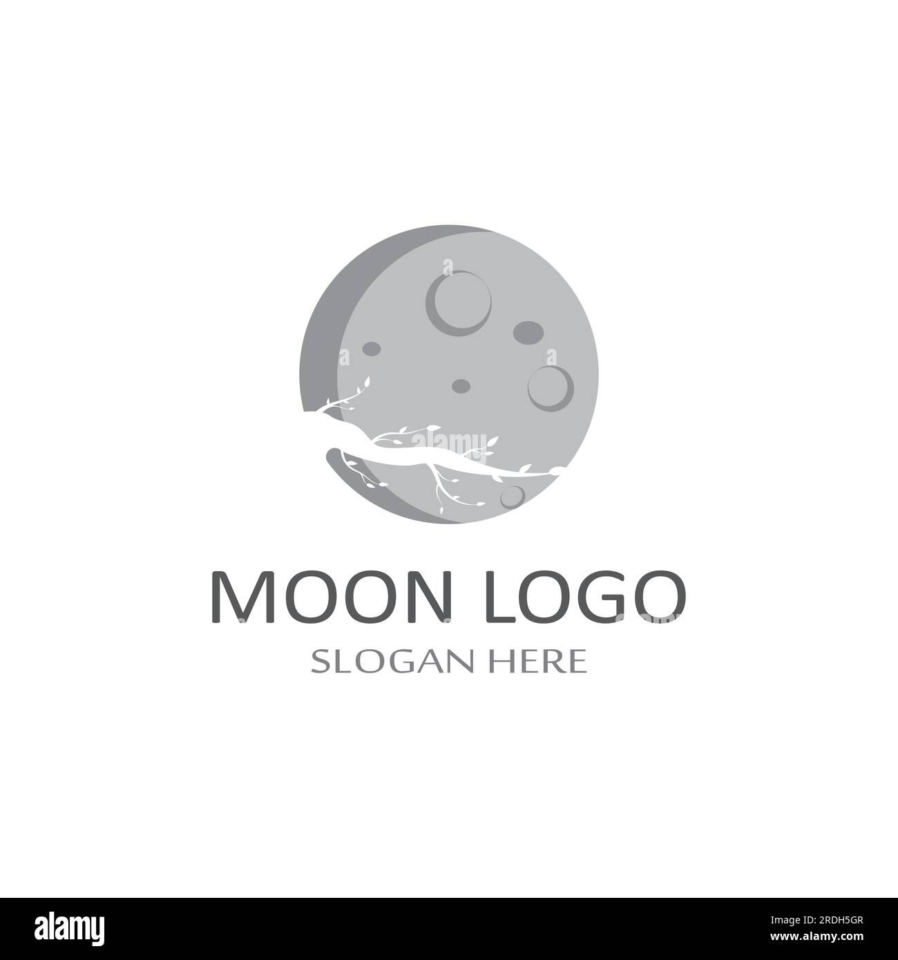 full moon and half moon logo, with logo vector icon concept design and ...