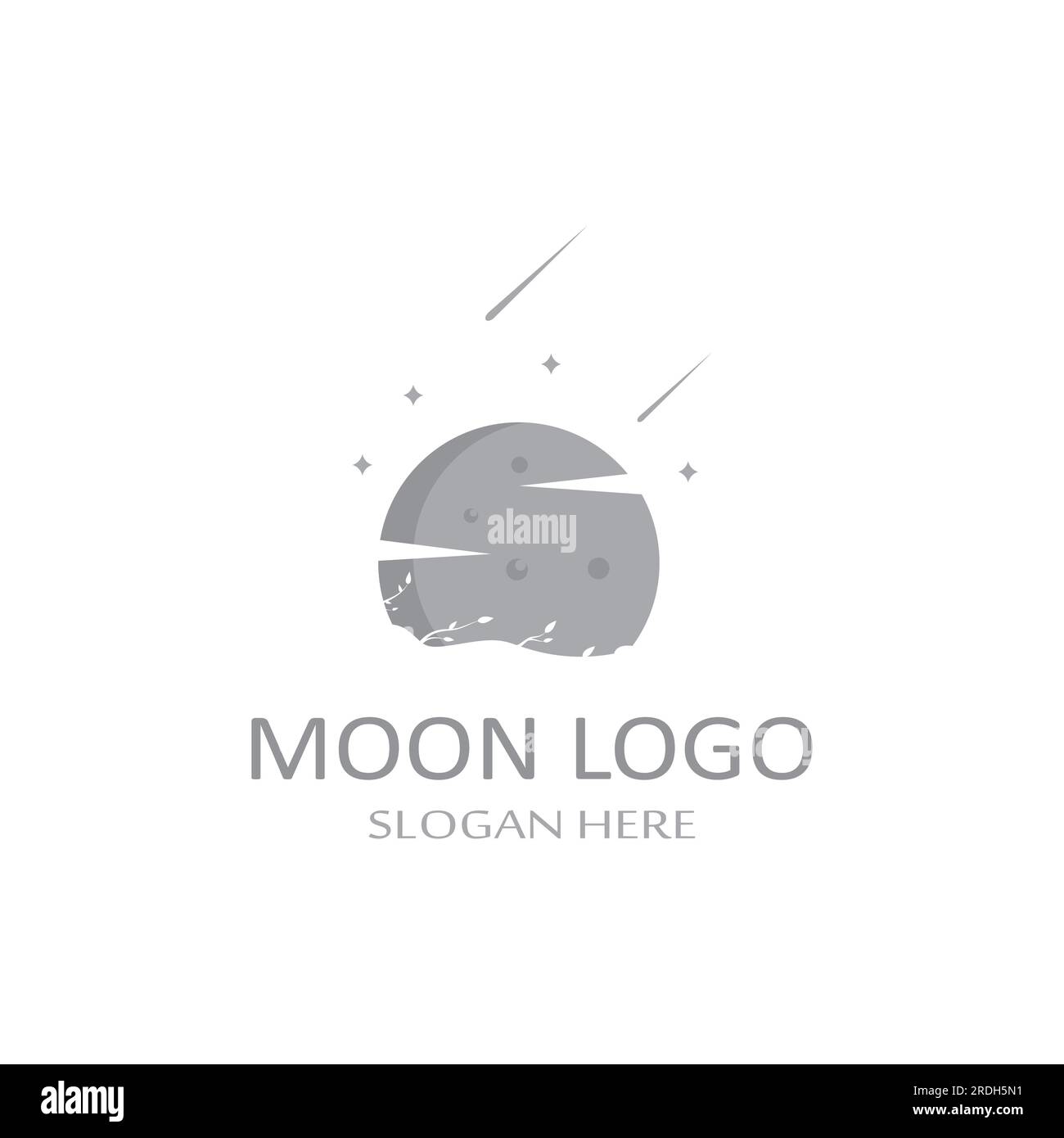 full moon and half moon logo, with logo vector icon concept design and ...
