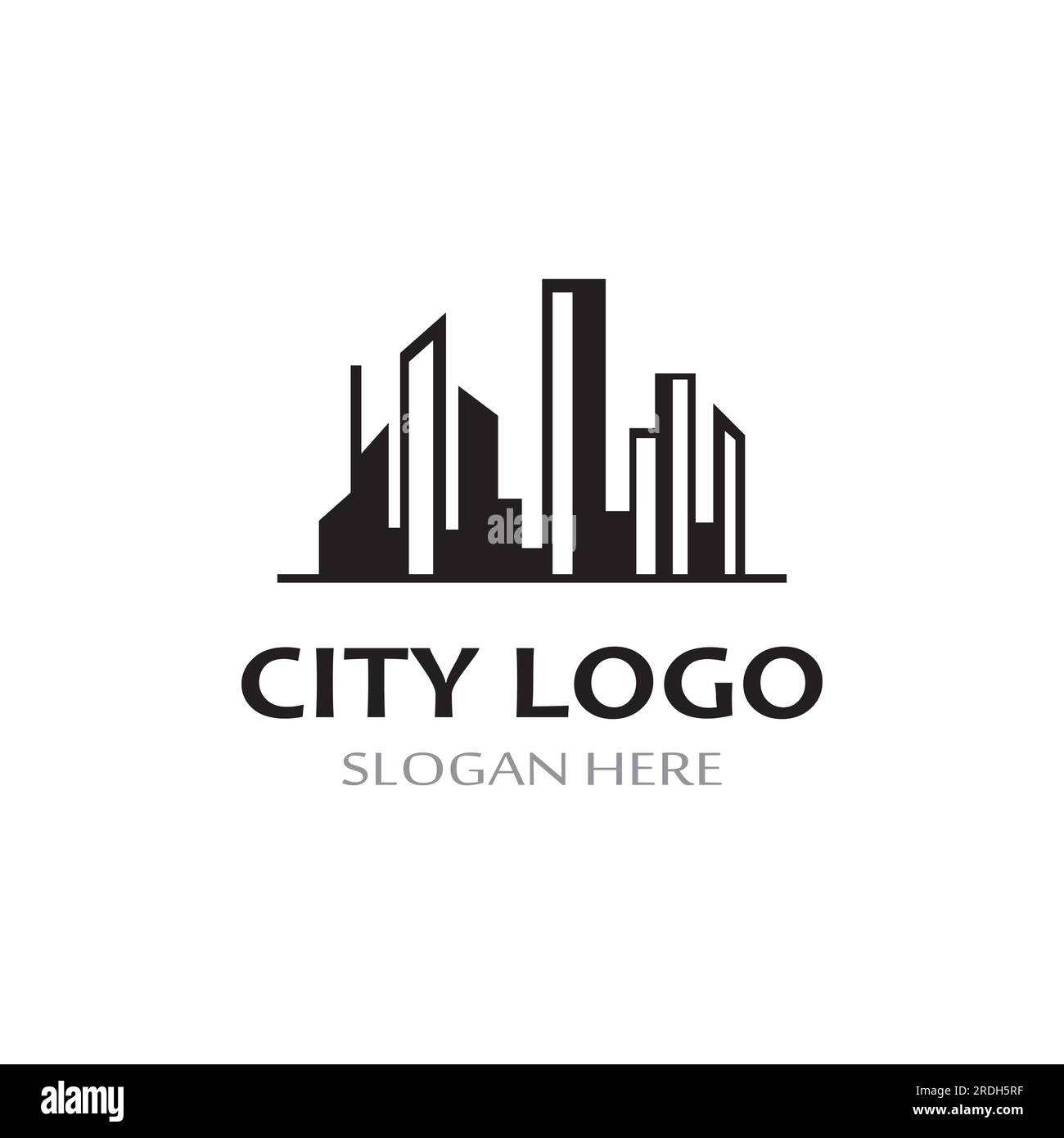city skyline, city silhouette, modern city, and city center. With logo ...