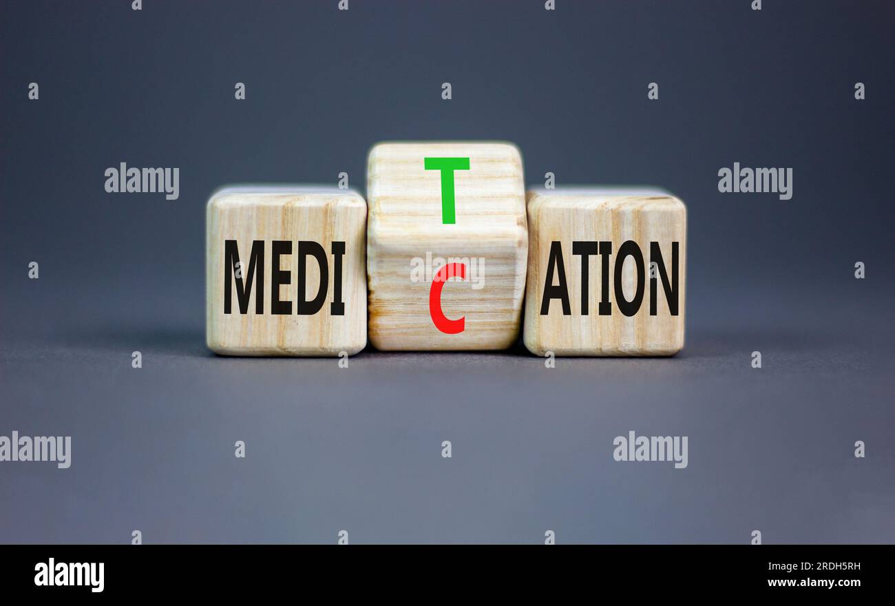 Meditation or medication symbol. Concept word Meditation medication on ...