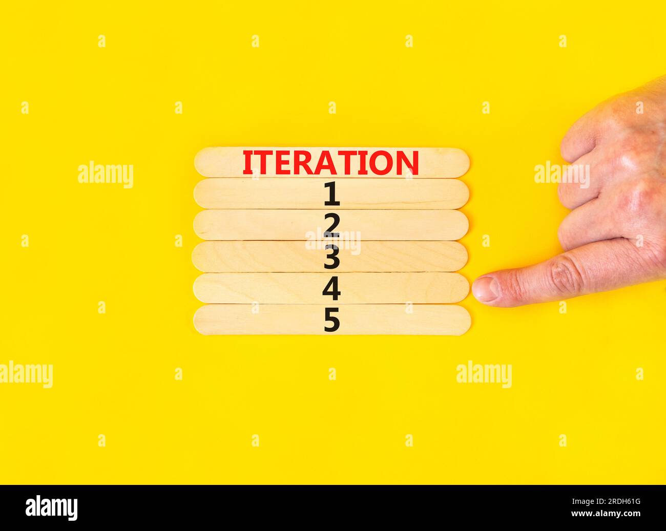 Time to iteration 4 symbol. Concept word Iteration 1 2 3 4 5 on wooden ...