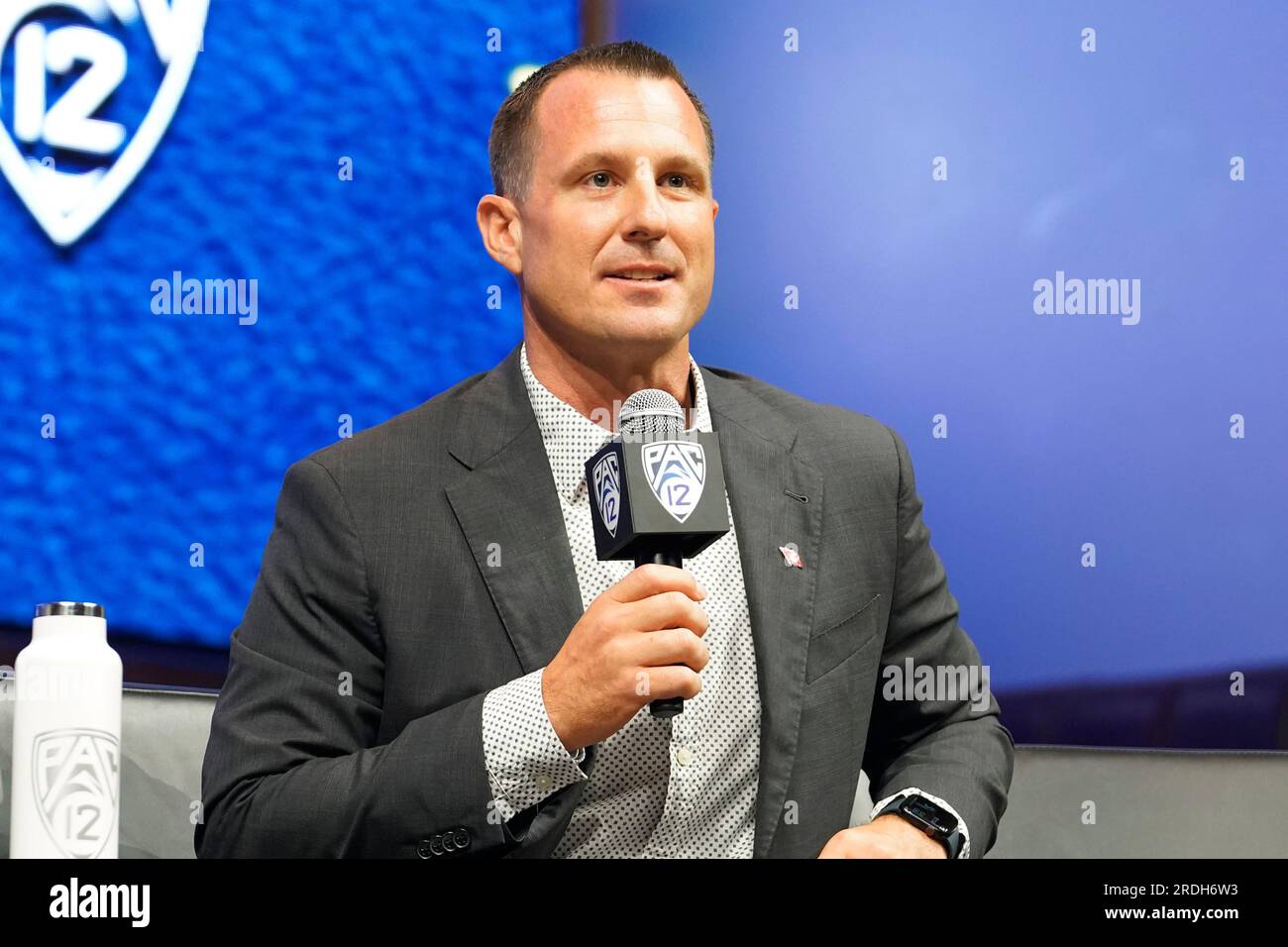 Washington State Jake Dickert speaks at the NCAA college football Pac ...