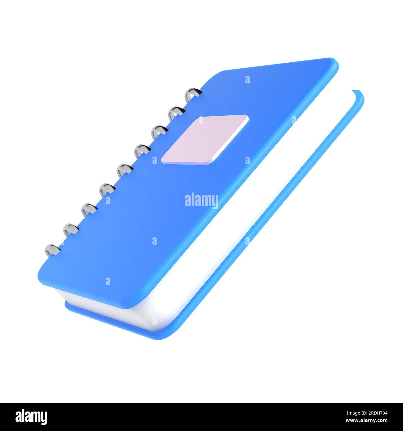 3d blue cute empty notepad book stationery for school isolated ...