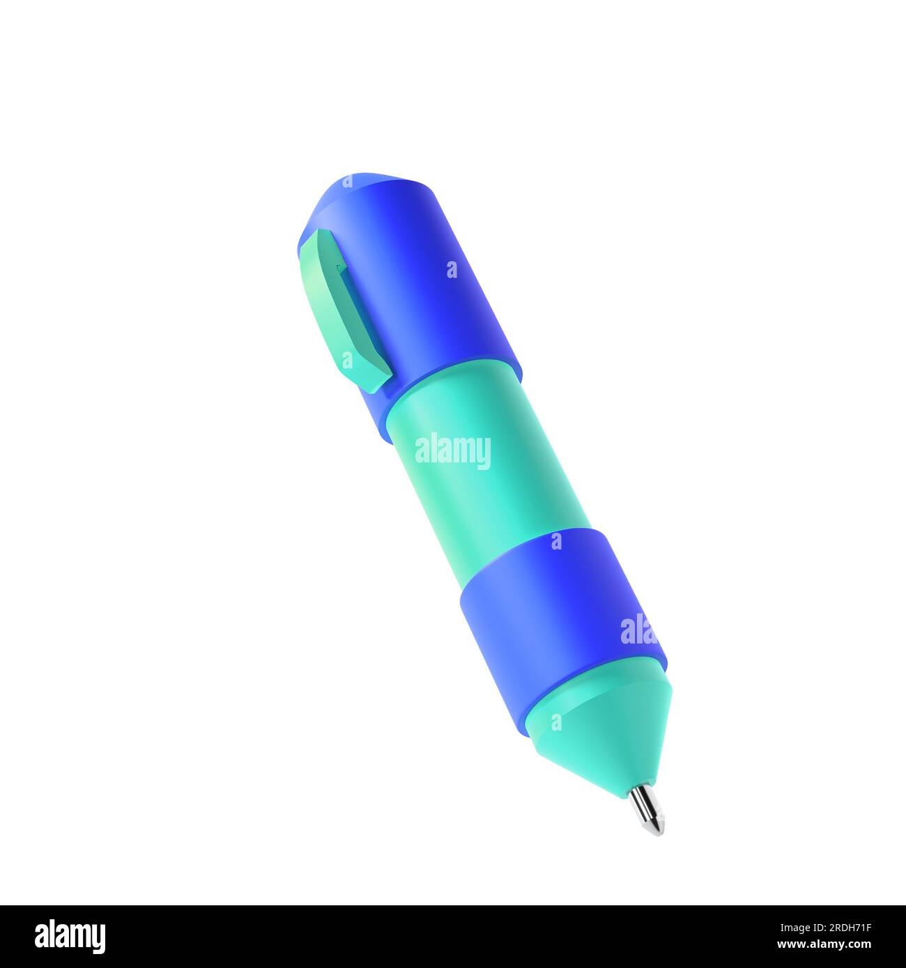 3d rendering icon office school pen stationery writing. Blue and ...