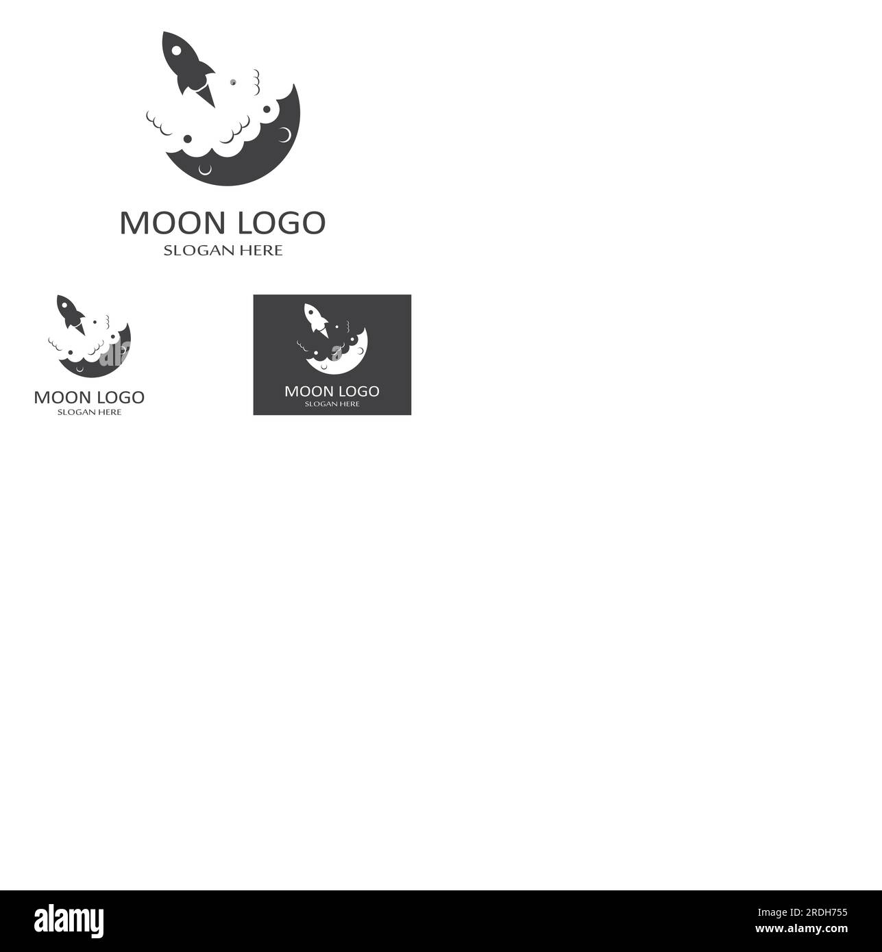 full moon and half moon logo, with logo vector icon concept design and ...