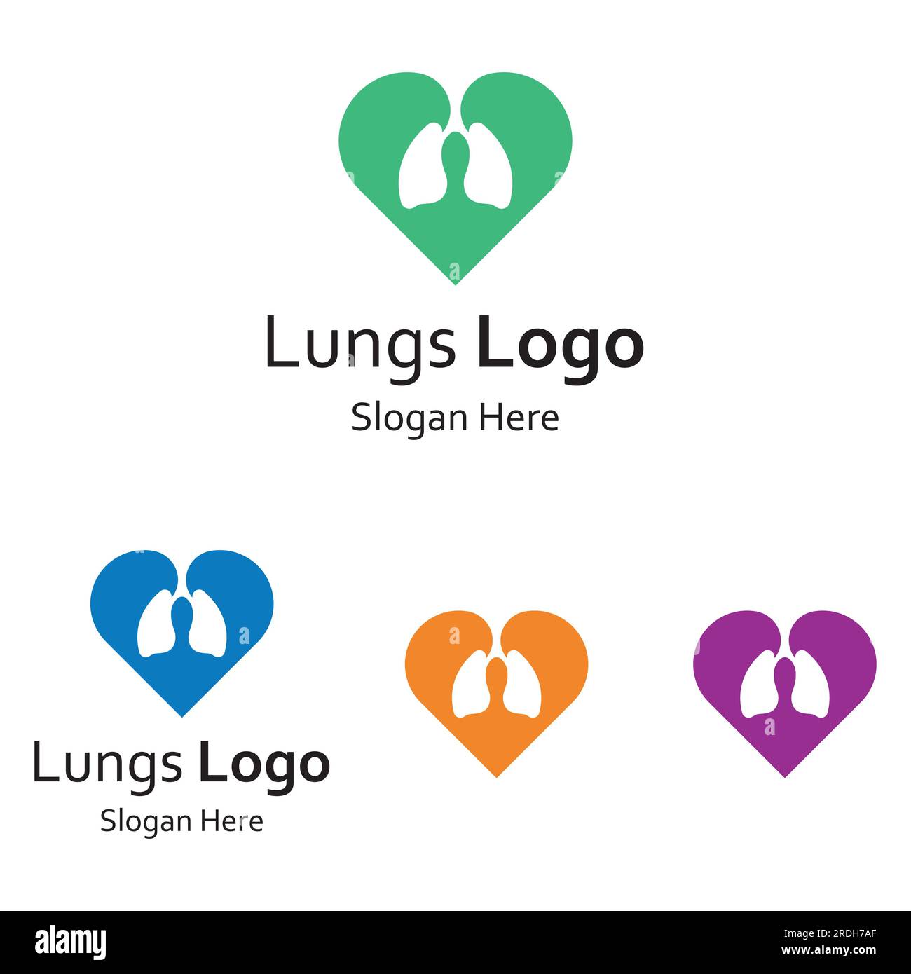 Lungs health and lungs care logo vector design,lungs logo template ...