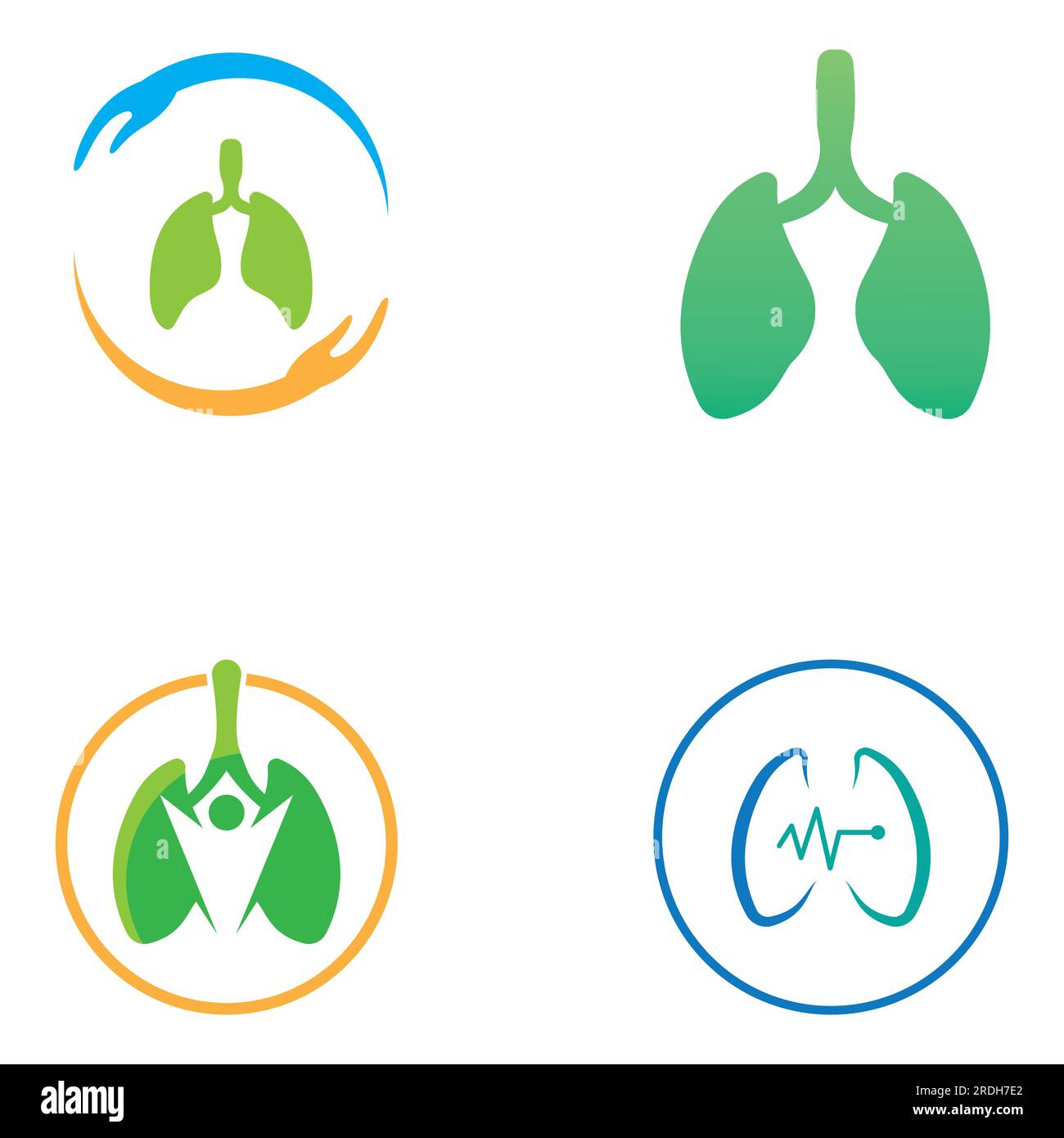 Lungs health and lungs care logo vector design,lungs logo template ...