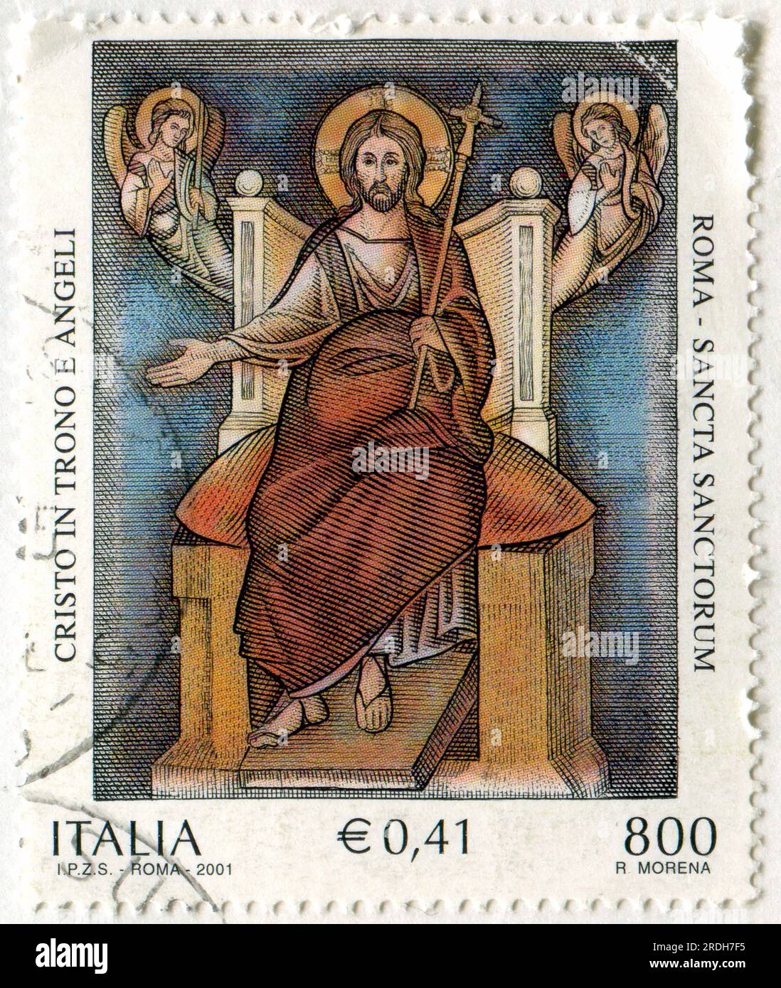 ITALY - CIRCA 2001: stamp printed by Italy, shows Enthroned Christ and ...