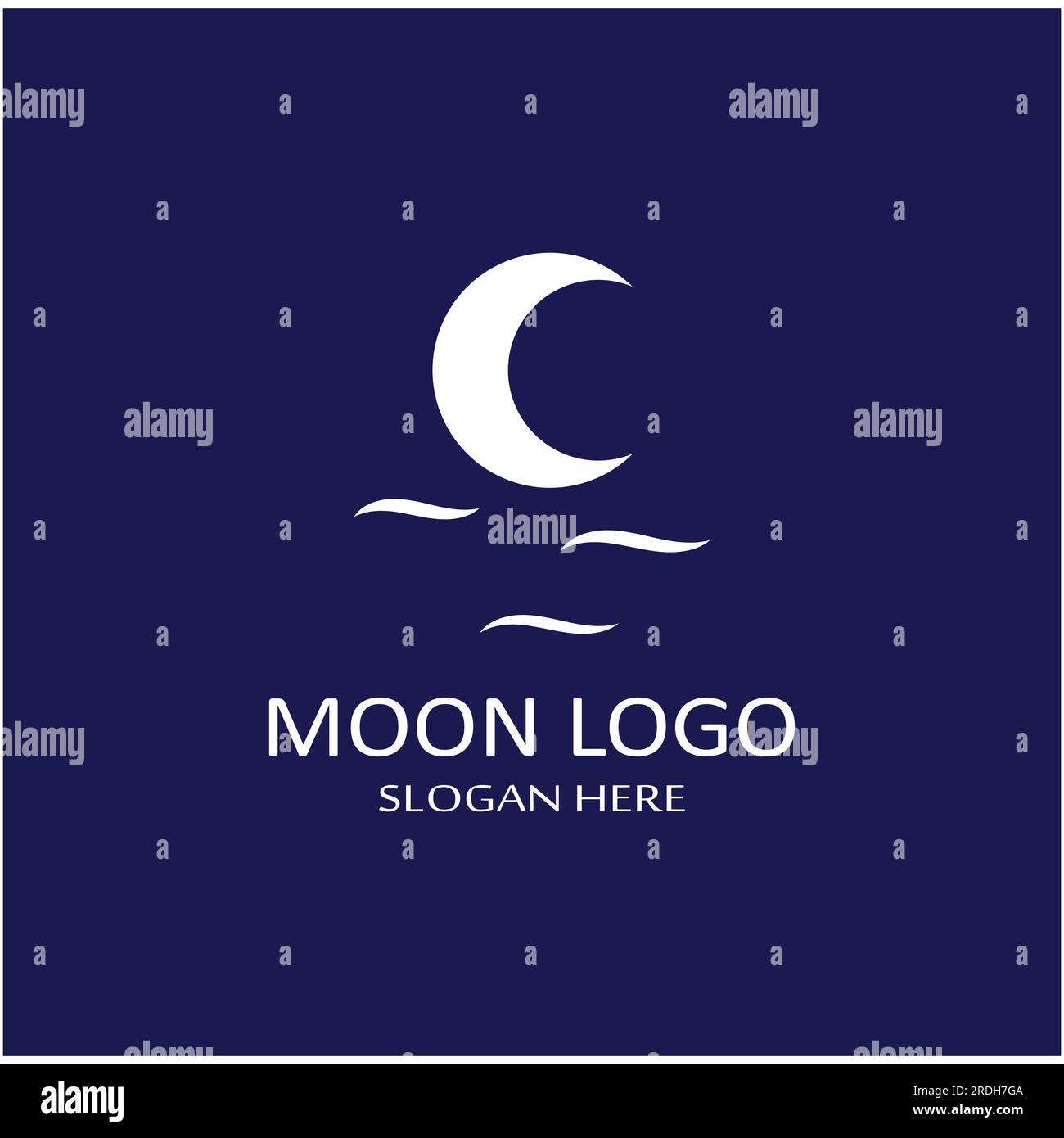 full moon and half moon logo, with logo vector icon concept design and ...