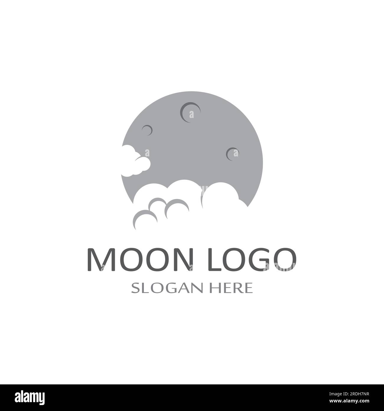 full moon and half moon logo, with logo vector icon concept design and ...