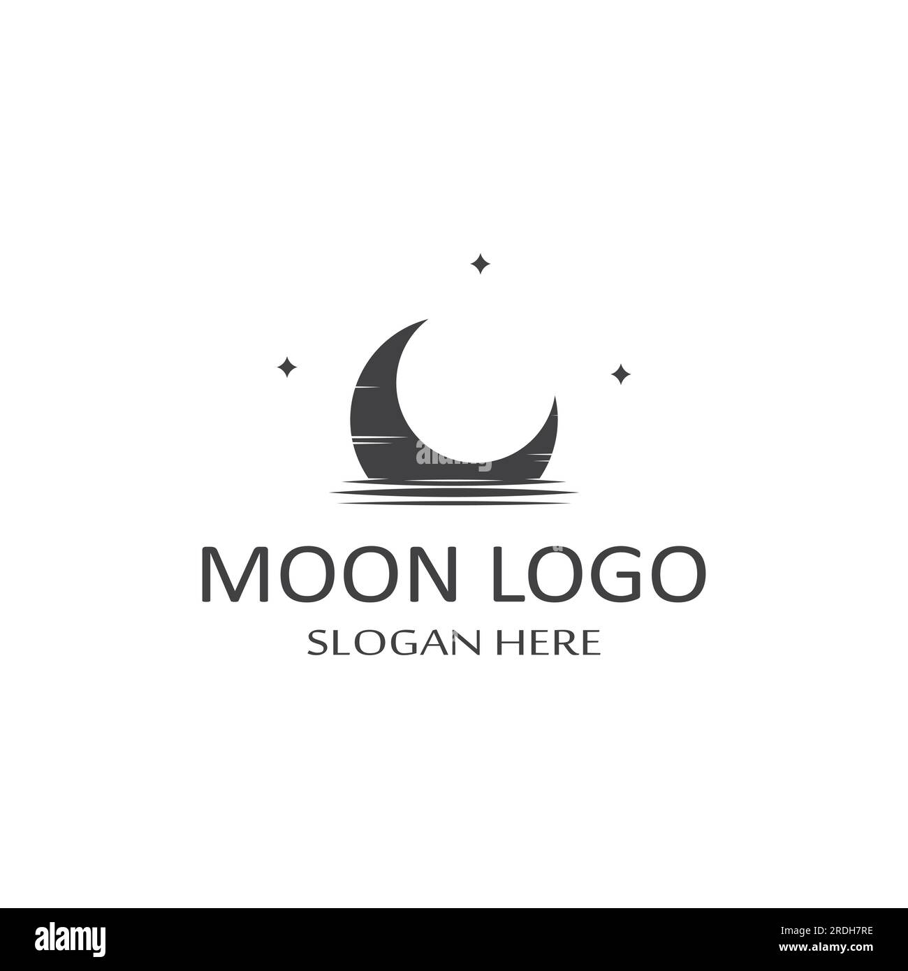 full moon and half moon logo, with logo vector icon concept design and ...