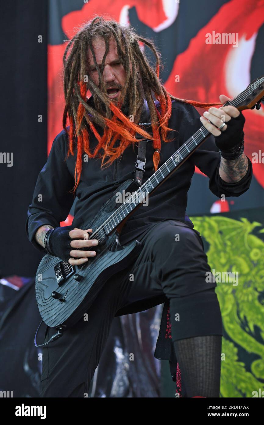 West Palm Beach, FL, USA. 20th July, 2023. Jaysin Zeilstra of Nonpoint ...
