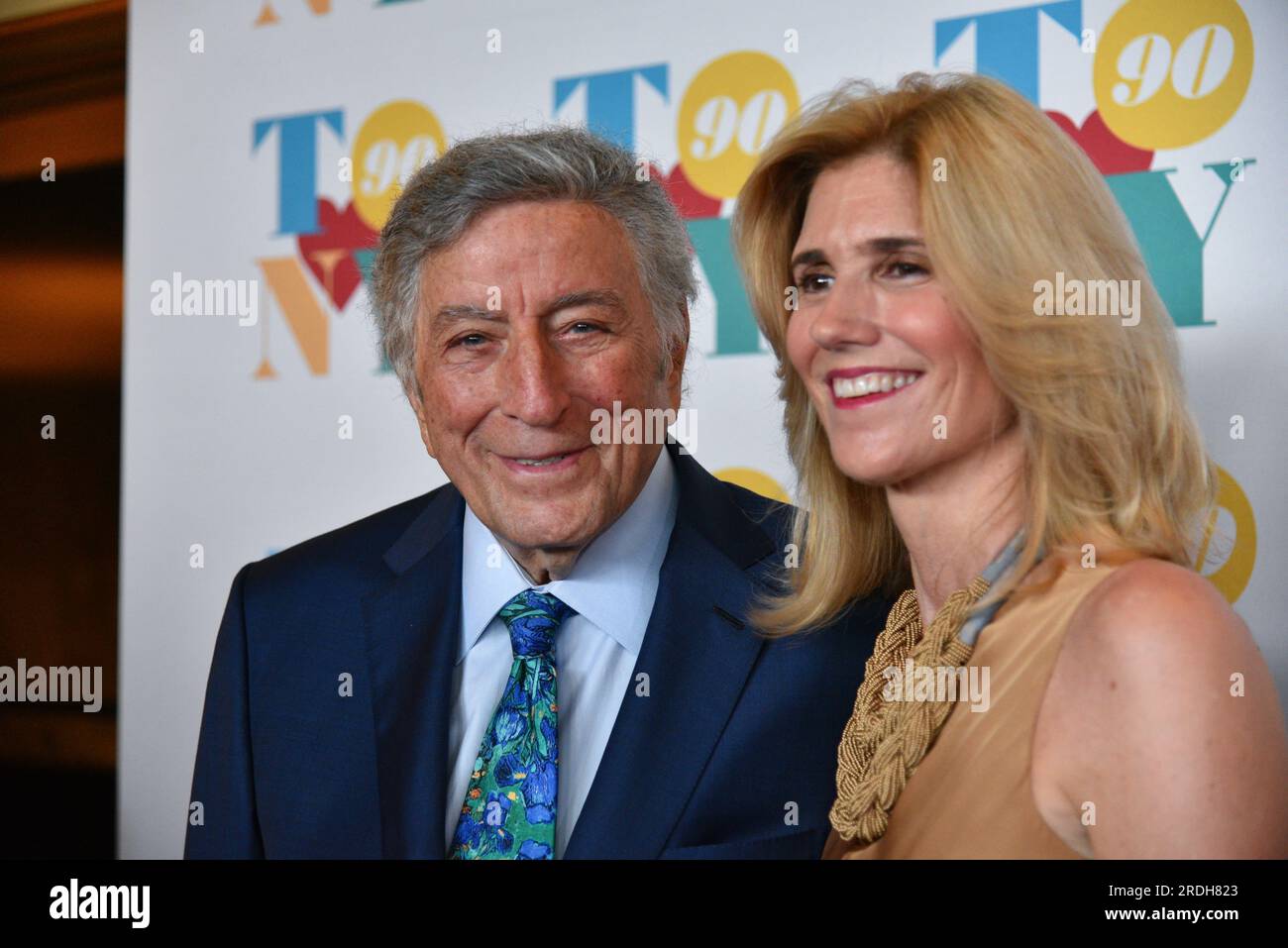Music legend Tony Bennett (L) and Susan Benedetto arrive for his 90th ...