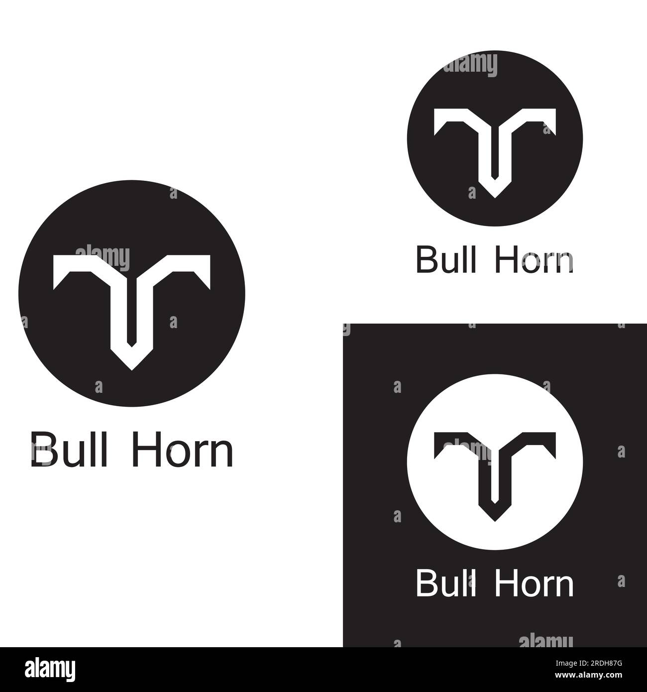 Bull's head horn logo. Using vector design concept Stock Vector Image ...