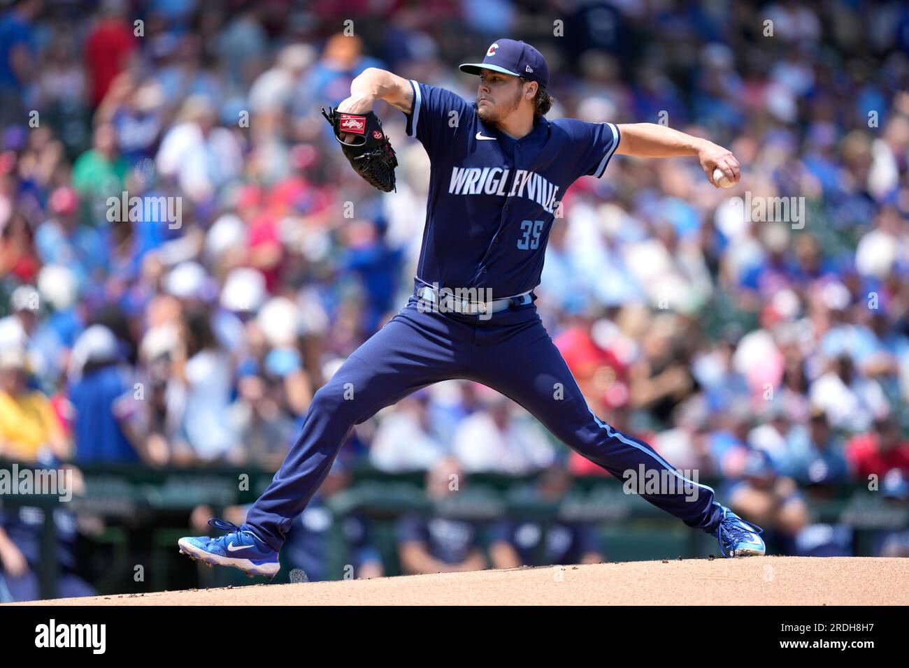 Chicago Cubs starting pitcher Justin Steele delivers during the first ...