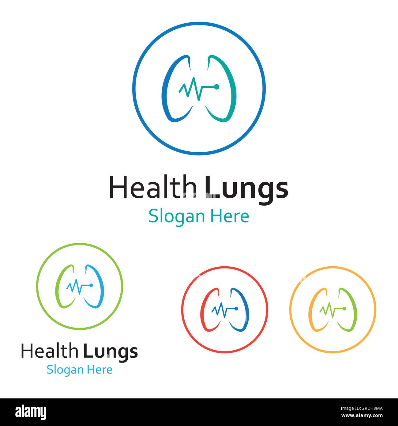 Lungs health and lungs care logo vector design,lungs logo template ...