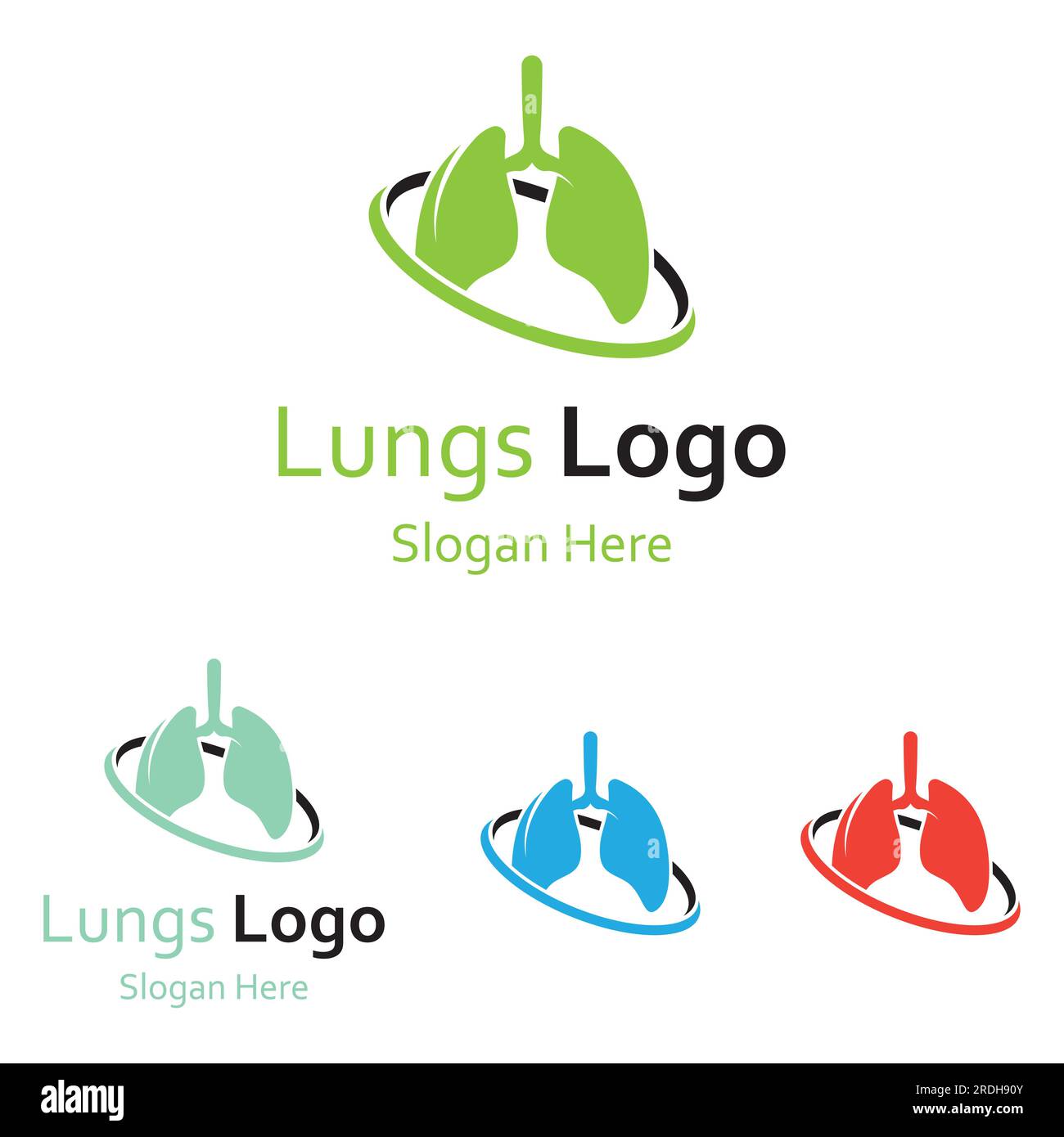 Lungs health and lungs care logo vector design,lungs logo template ...