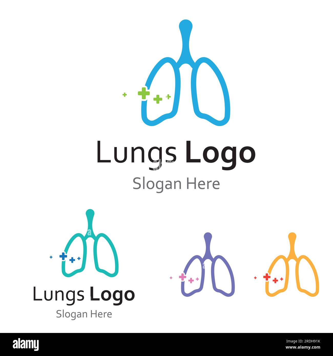 Lungs health and lungs care logo vector design,lungs logo template ...