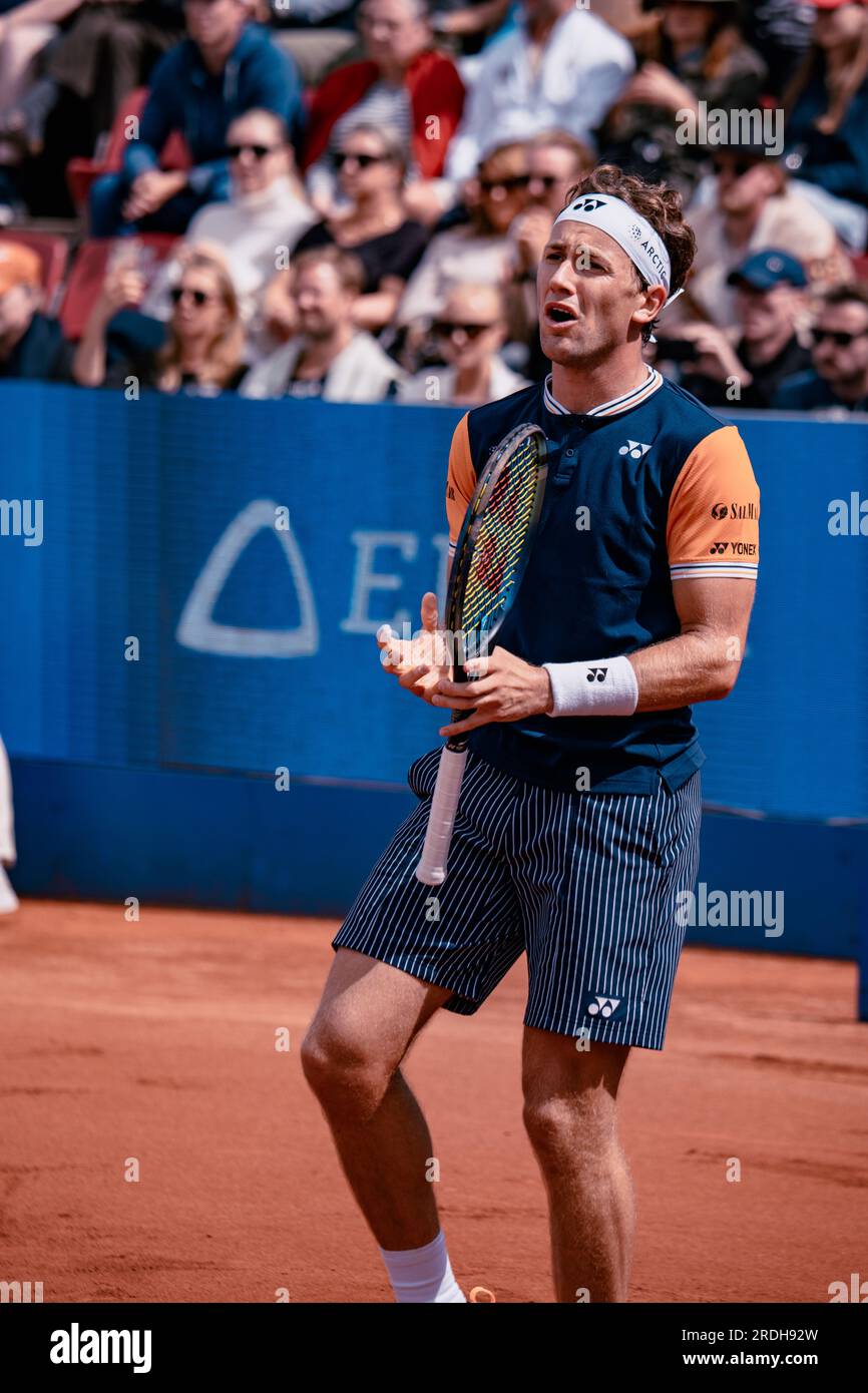 Båstad, Sweden. 2023 07 21. Casper Ruud defeated Sebastian Ofner in his first quarter-final ...