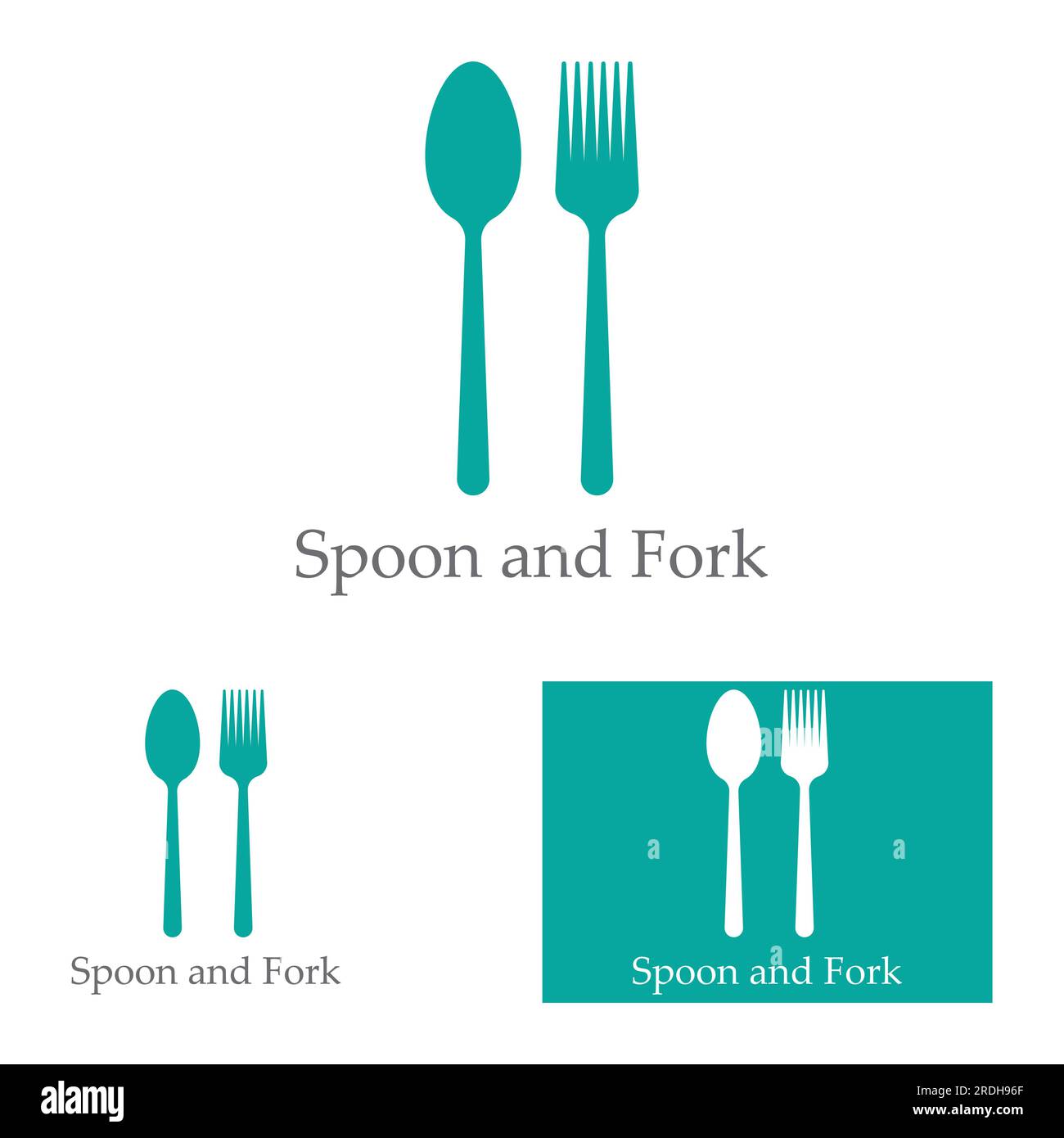 spoon,fork,and knife icon logo vector Stock Vector Image & Art - Alamy