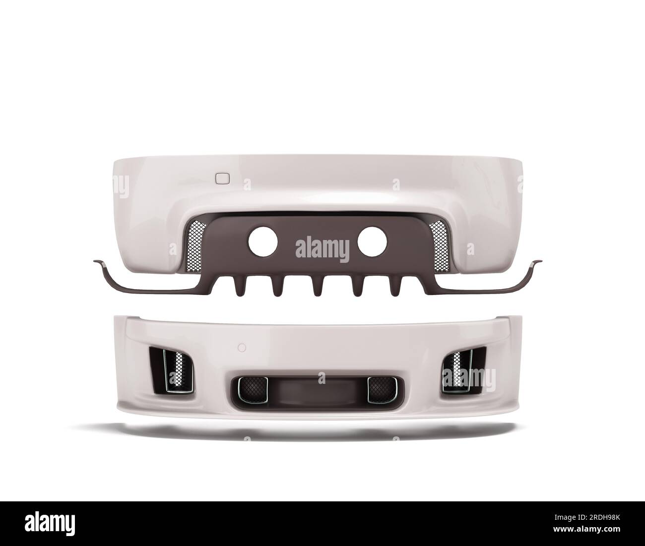 Sport car custom upgrade kit set of details for body bumpers front view ...