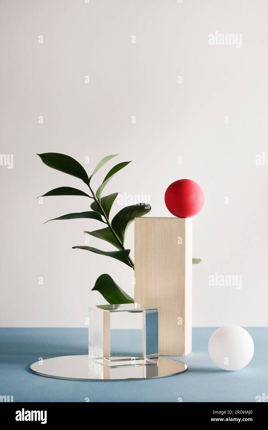 dimensional compositions of geometric shapes concept. transparent cube ...