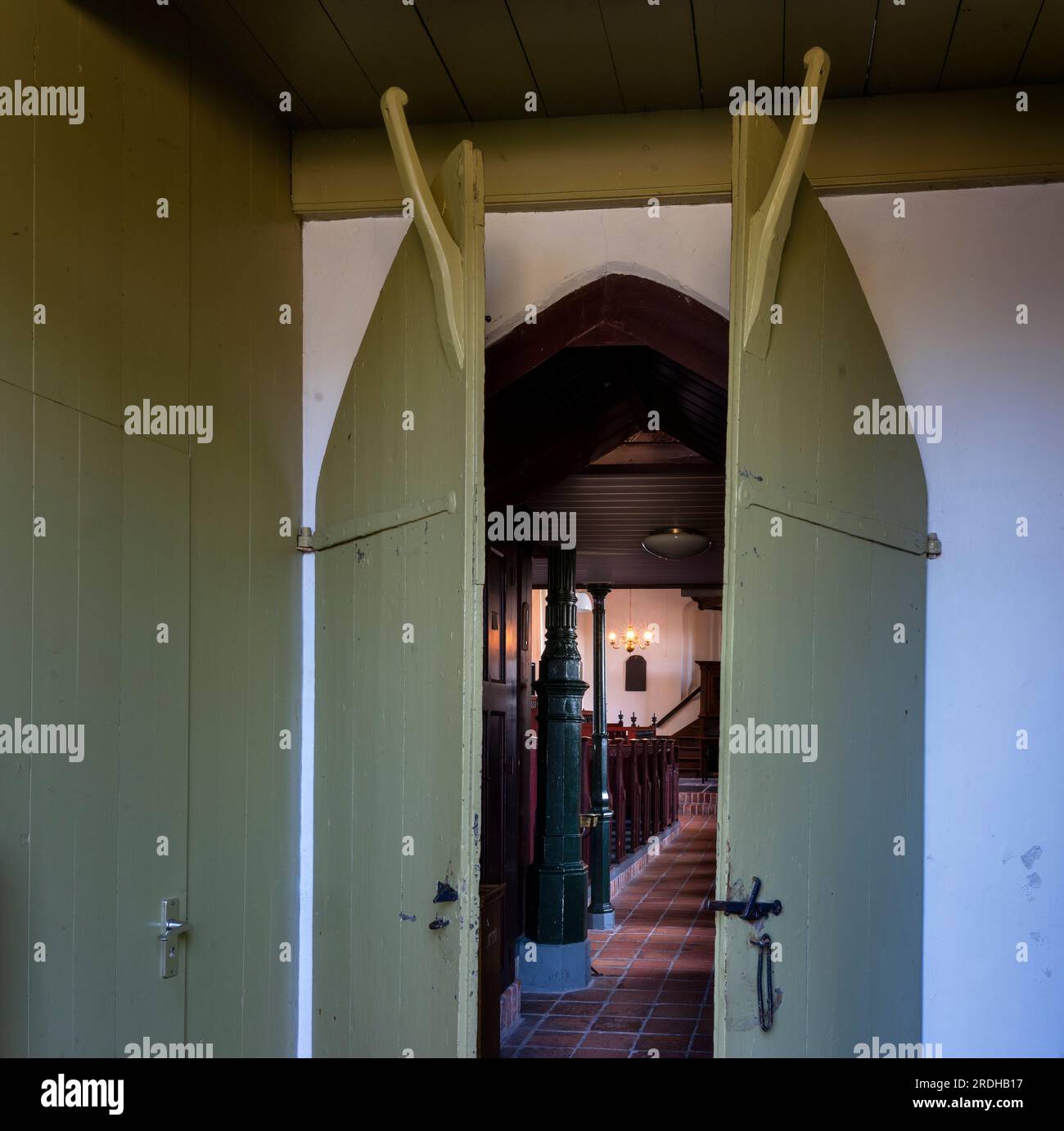 Interior doors church Nuis Stock Photo - Alamy