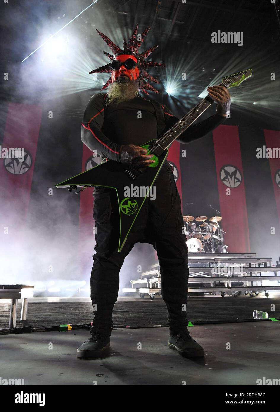 West Palm Beach, FL, USA. 20th July, 2023. Greg Tribbett of Mudvayne ...