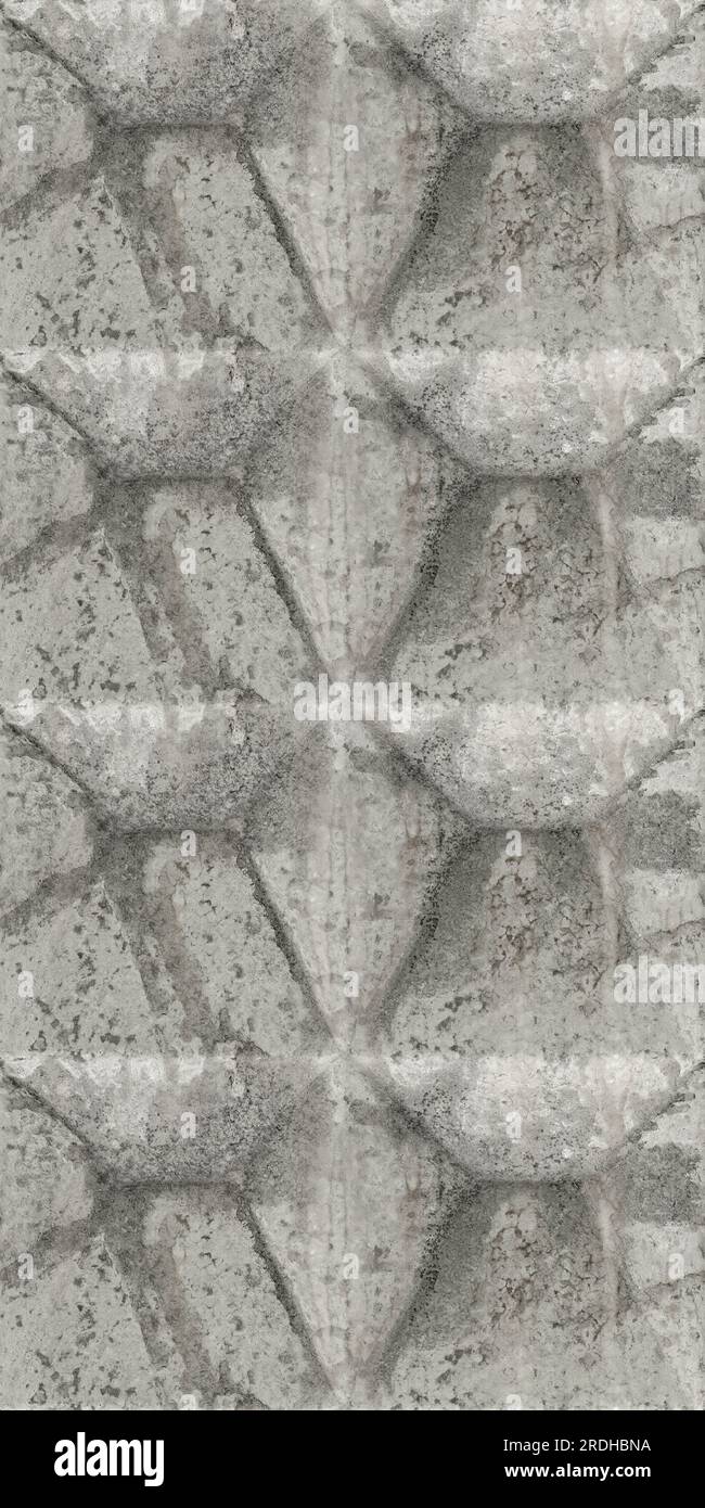 Abstract seamless pattern, gray concrete fence. Concrete trapezoid ...