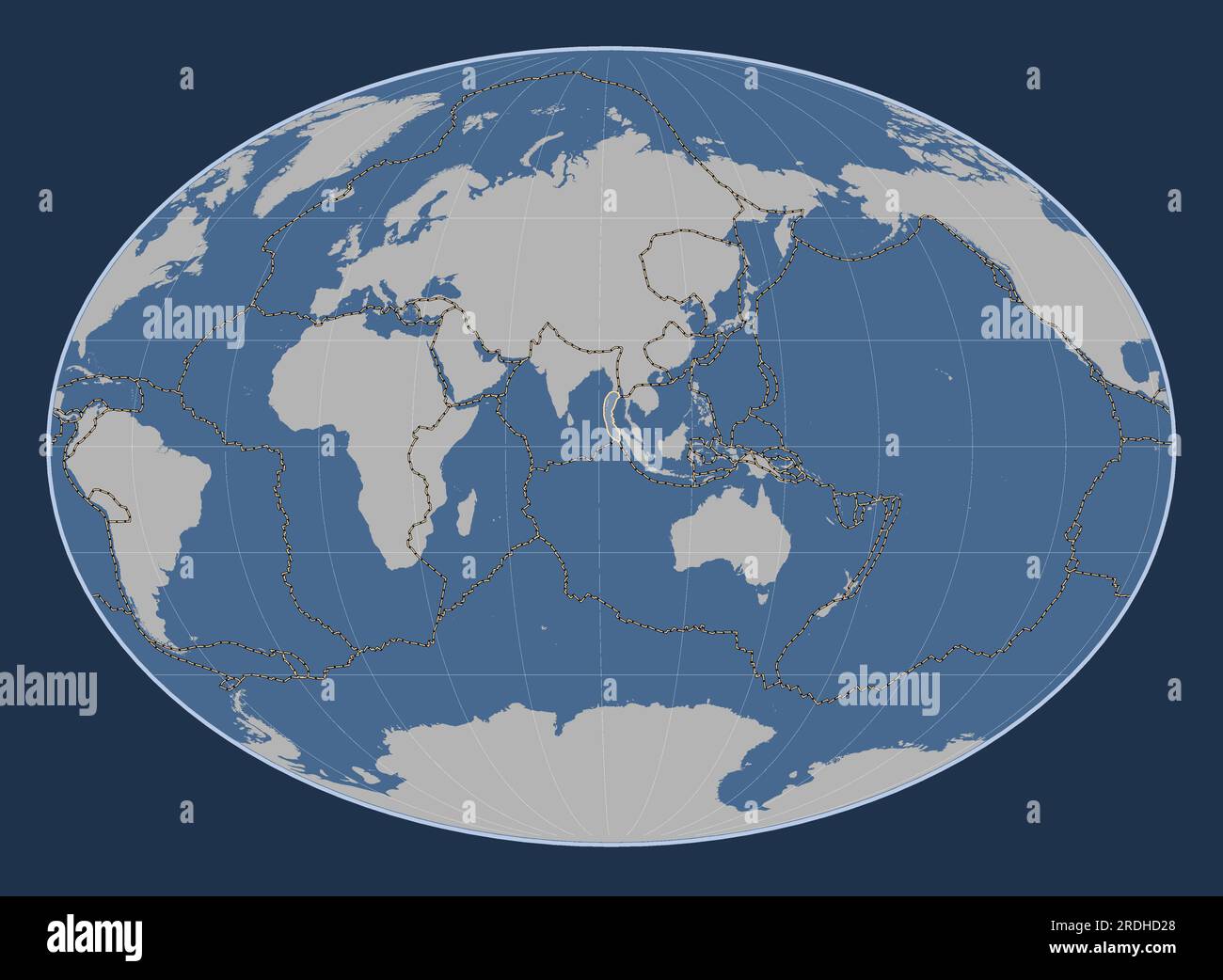Shape of the Burma tectonic plate on the solid contour map in the Fahey ...