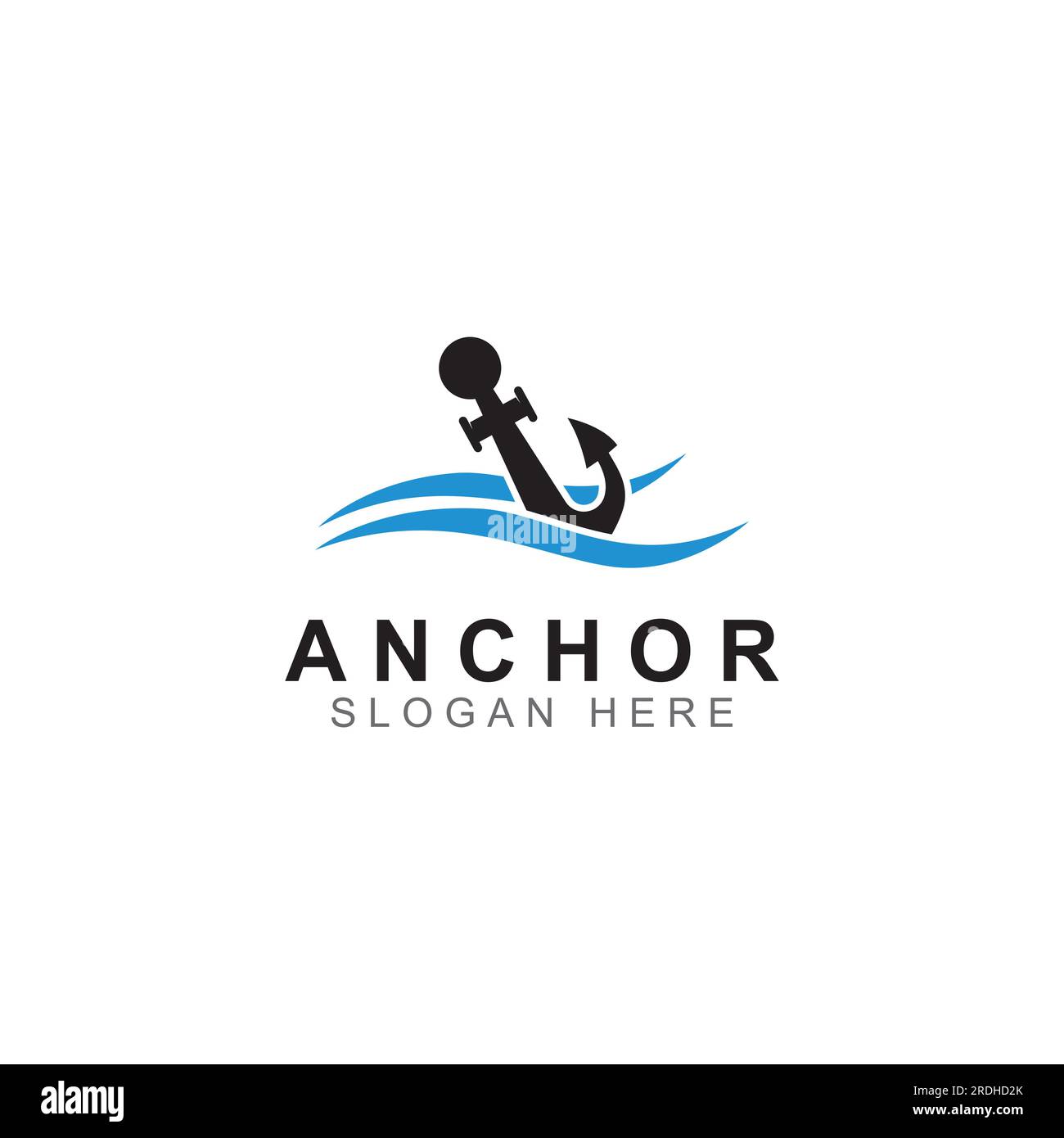 Logo and anchor symbol design vector Stock Vector Image & Art - Alamy