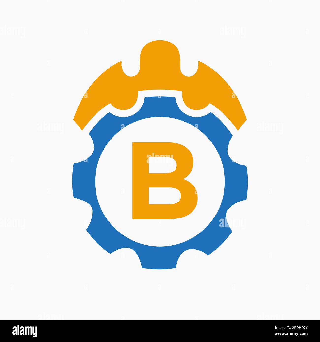 Construction Logo Letter B Concept With Gear Icon. Engineering ...