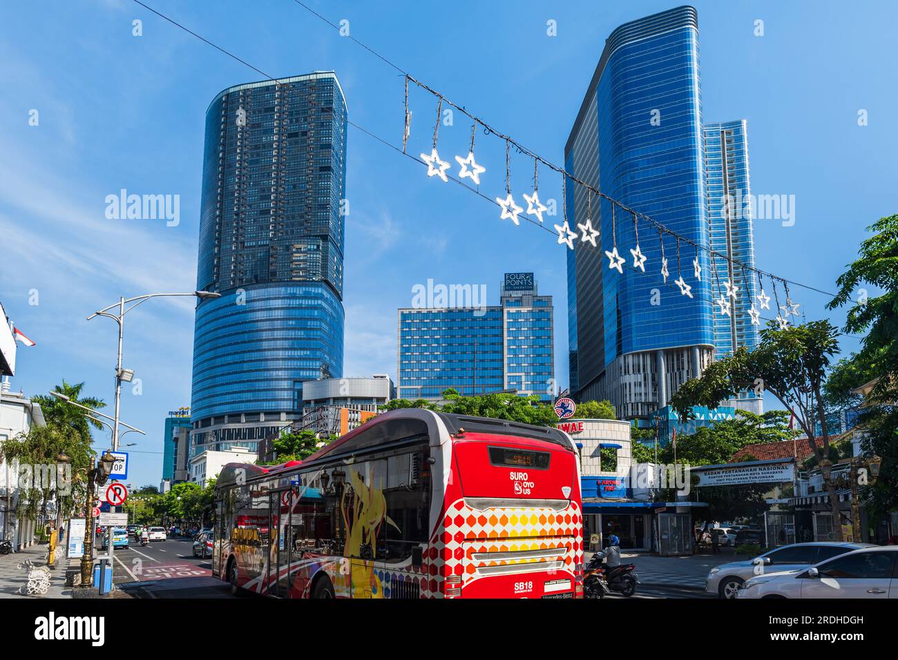 Surabaya, Indonesia - 07.19.2023: Surabaya downtown area cityscape with ...