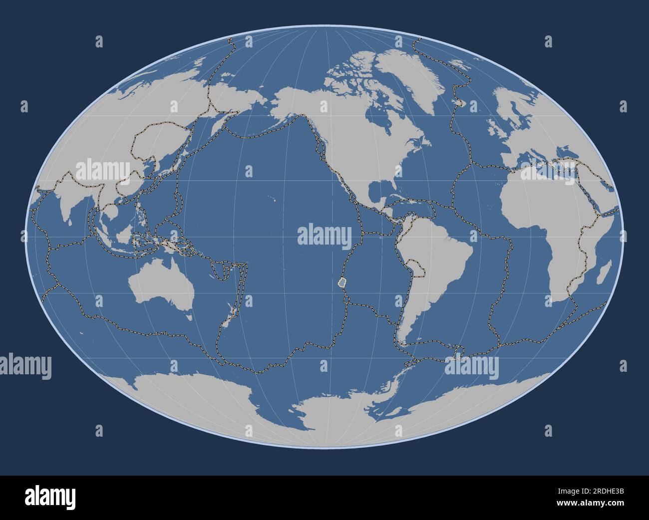 Shape Of The Easter Tectonic Plate On The Solid Contour Map In The Fahey Projection Centered