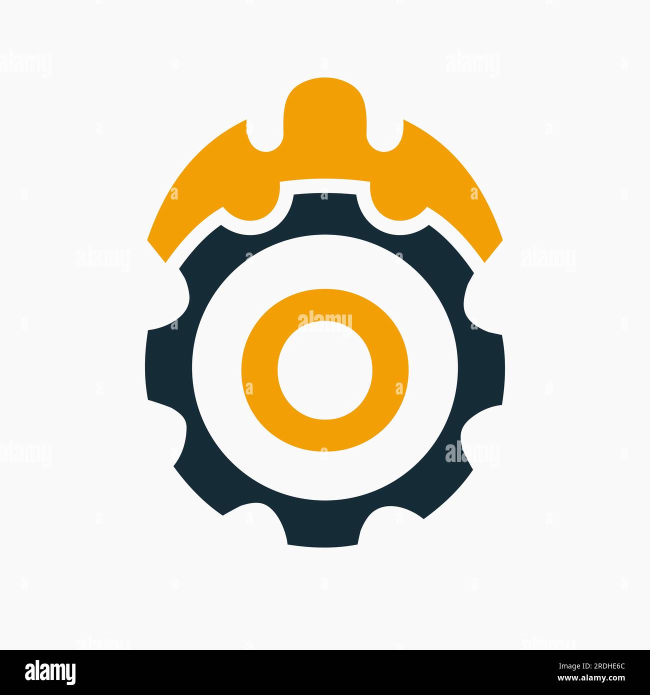 Construction Logo Letter O Concept With Gear Icon. Engineering ...