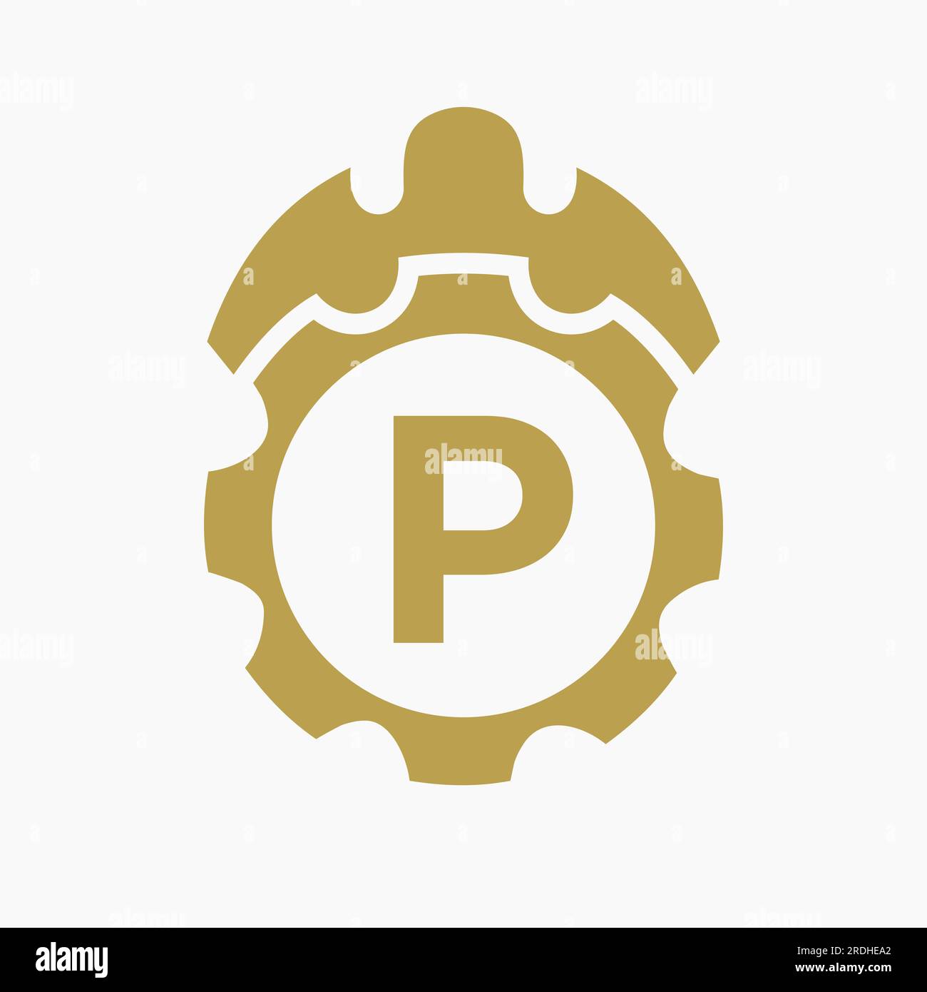 Construction Logo Letter P Concept With Gear Icon. Engineering ...