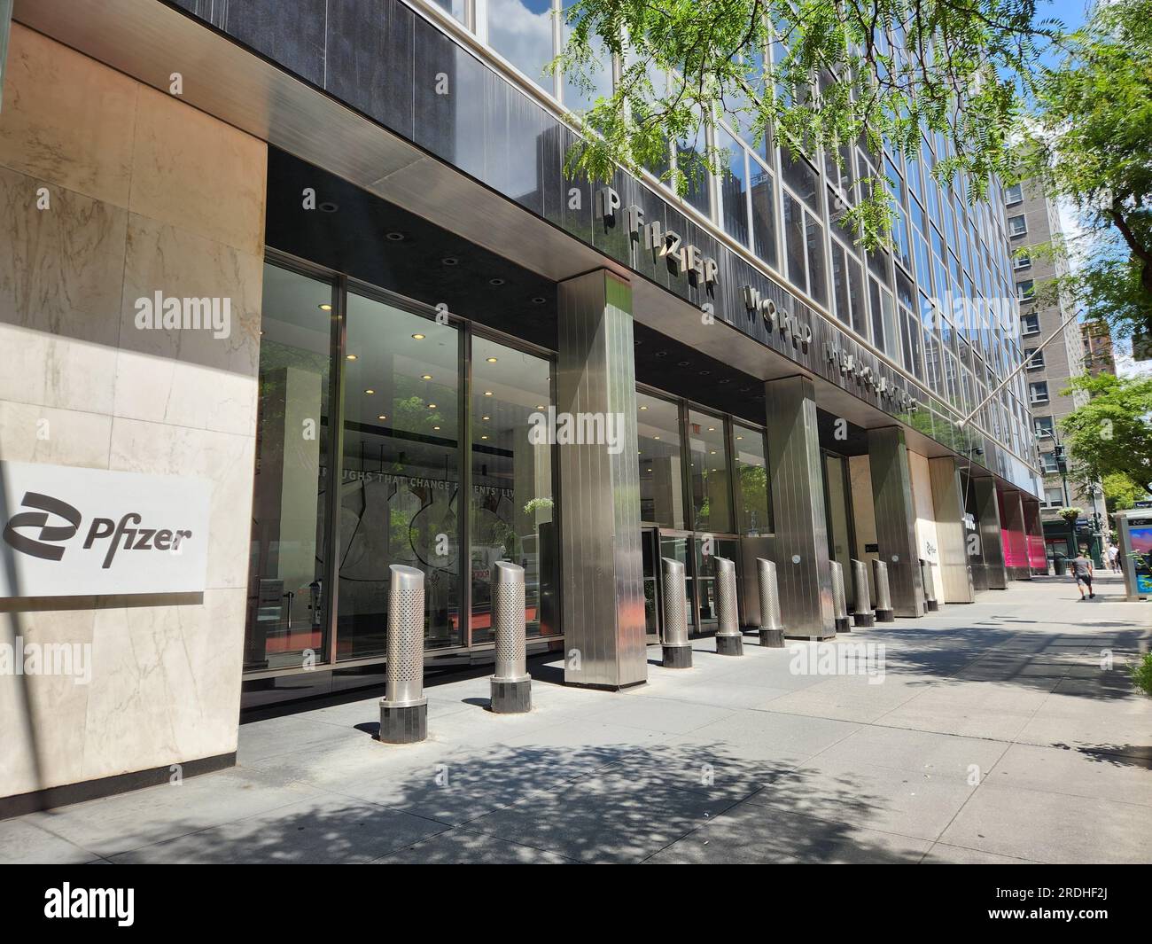 July 21, 2023, New York City, New York: (NEW) Pfizer Facade in New York ...