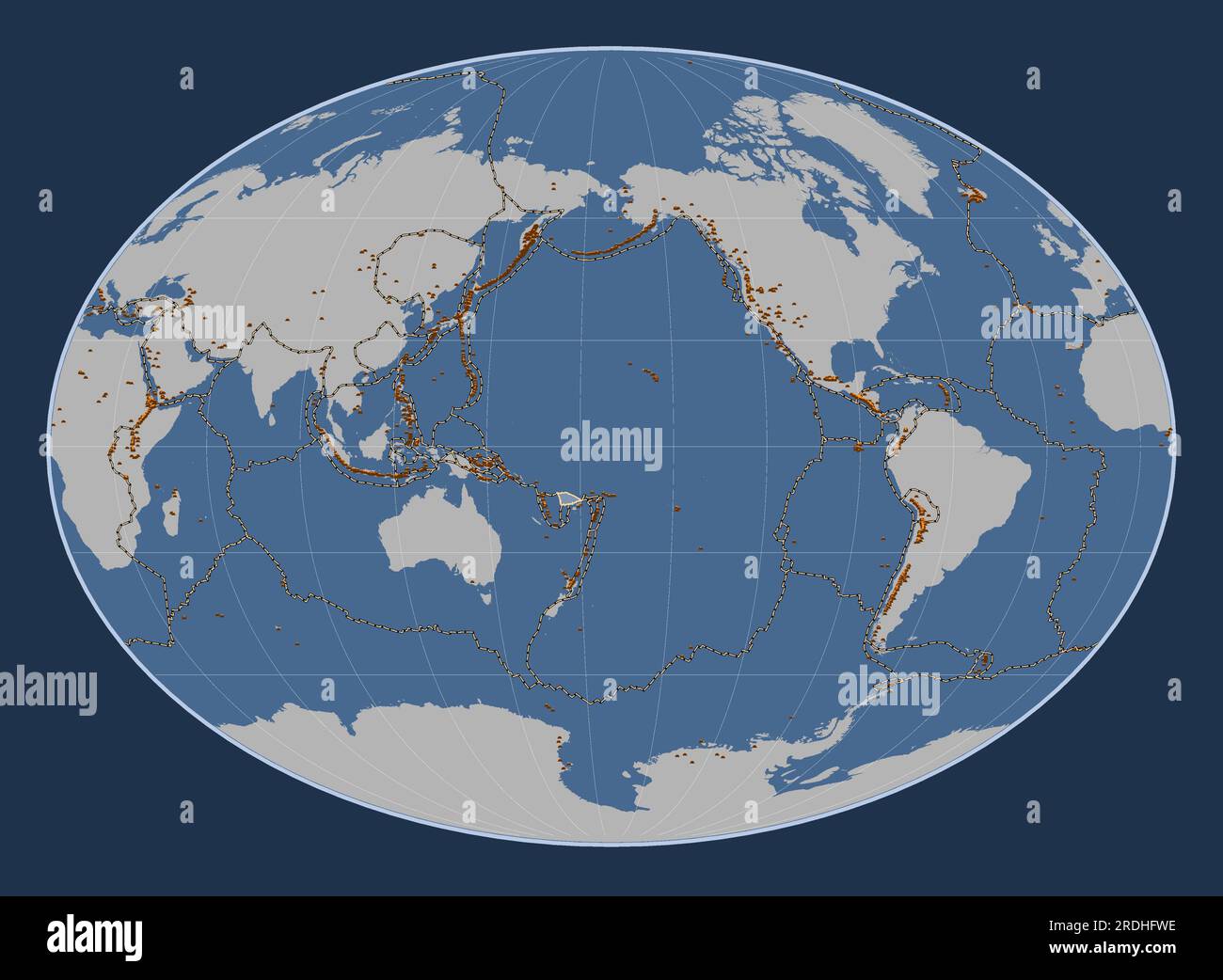 Shape of the Balmoral Reef tectonic plate on the solid contour map in ...