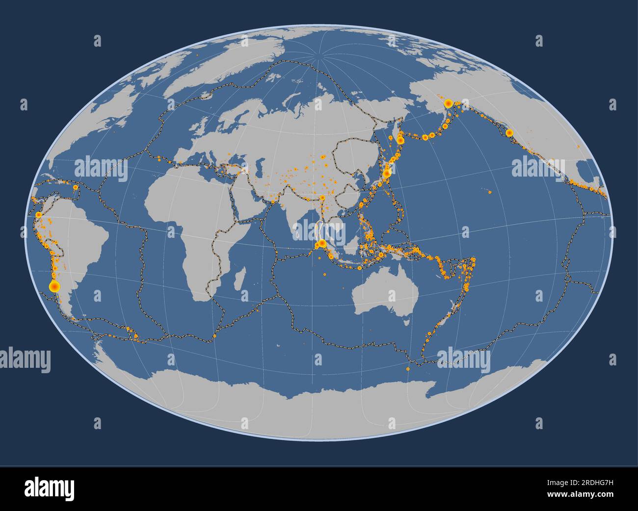 Shape of the Burma tectonic plate on the solid contour map in the Fahey ...