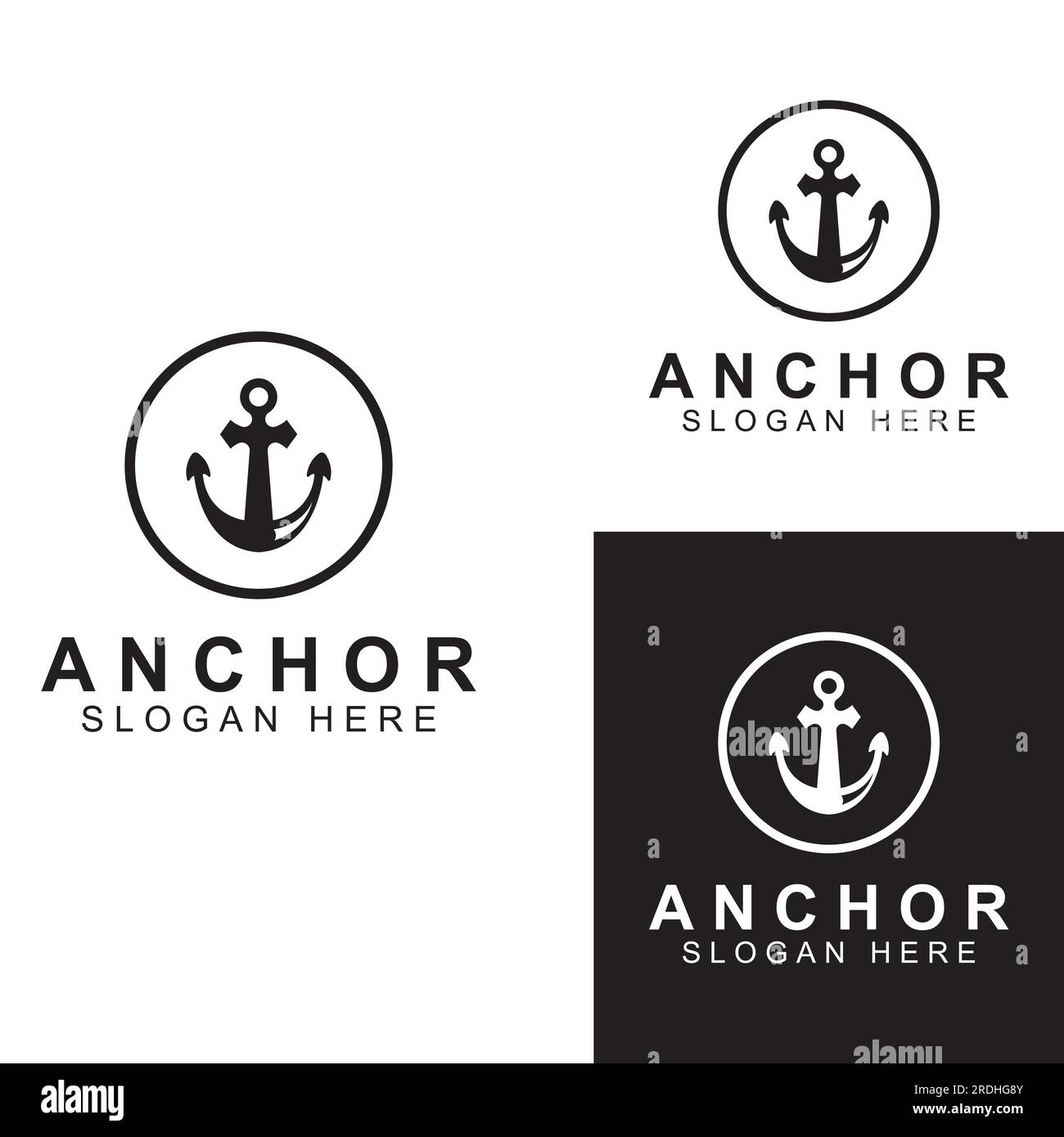 Logo and anchor symbol design vector Stock Vector Image & Art - Alamy