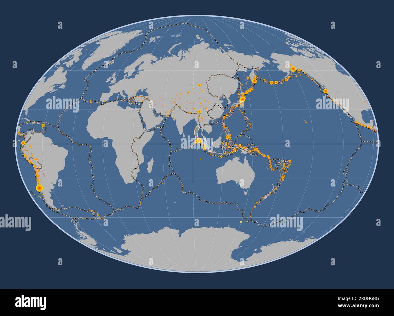 Shape of the Burma tectonic plate on the solid contour map in the Fahey ...